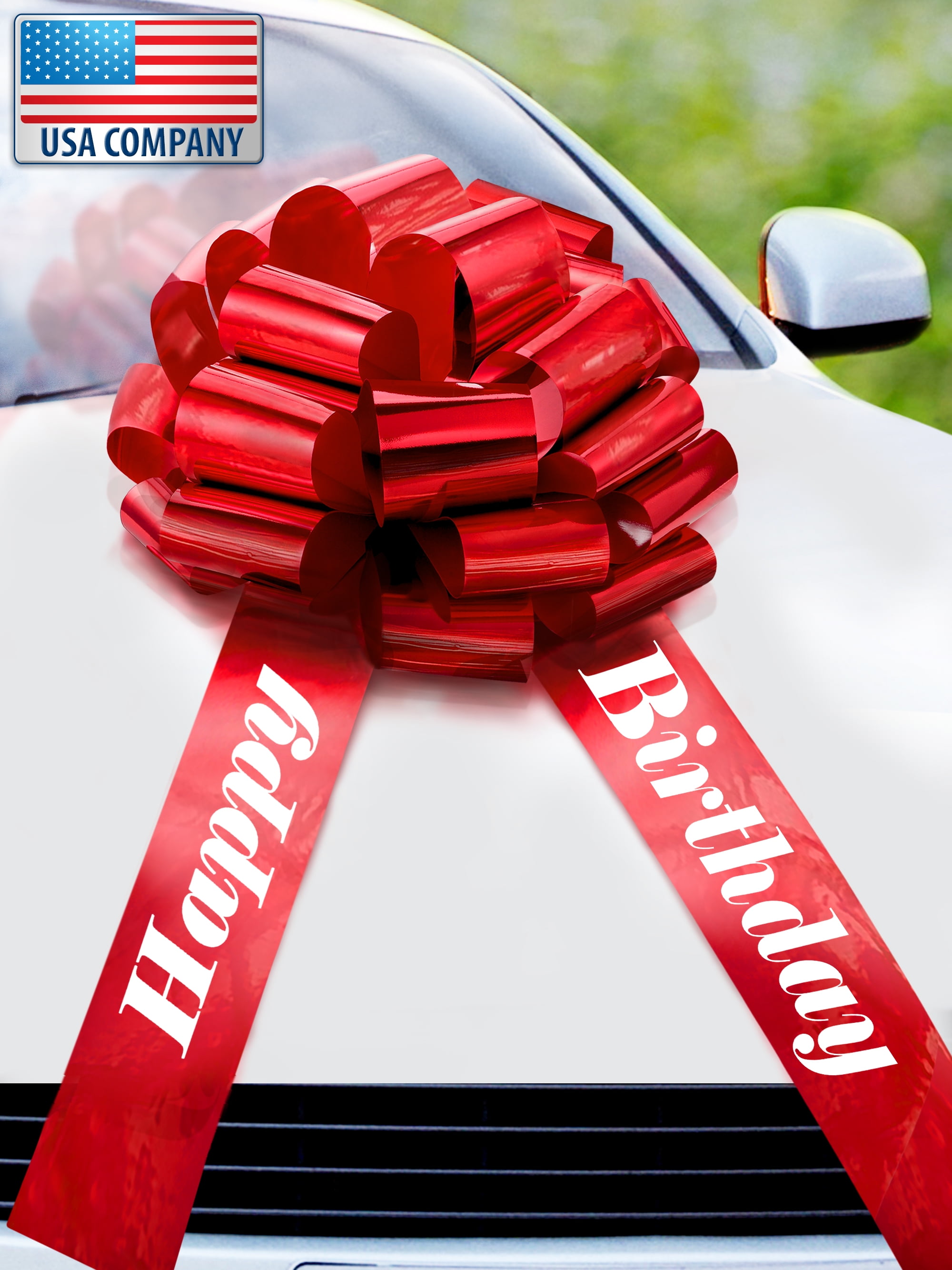 MIFFLIN Giant 18-inch Big Red Happy Birthday Round-Shaped Present Bow ...