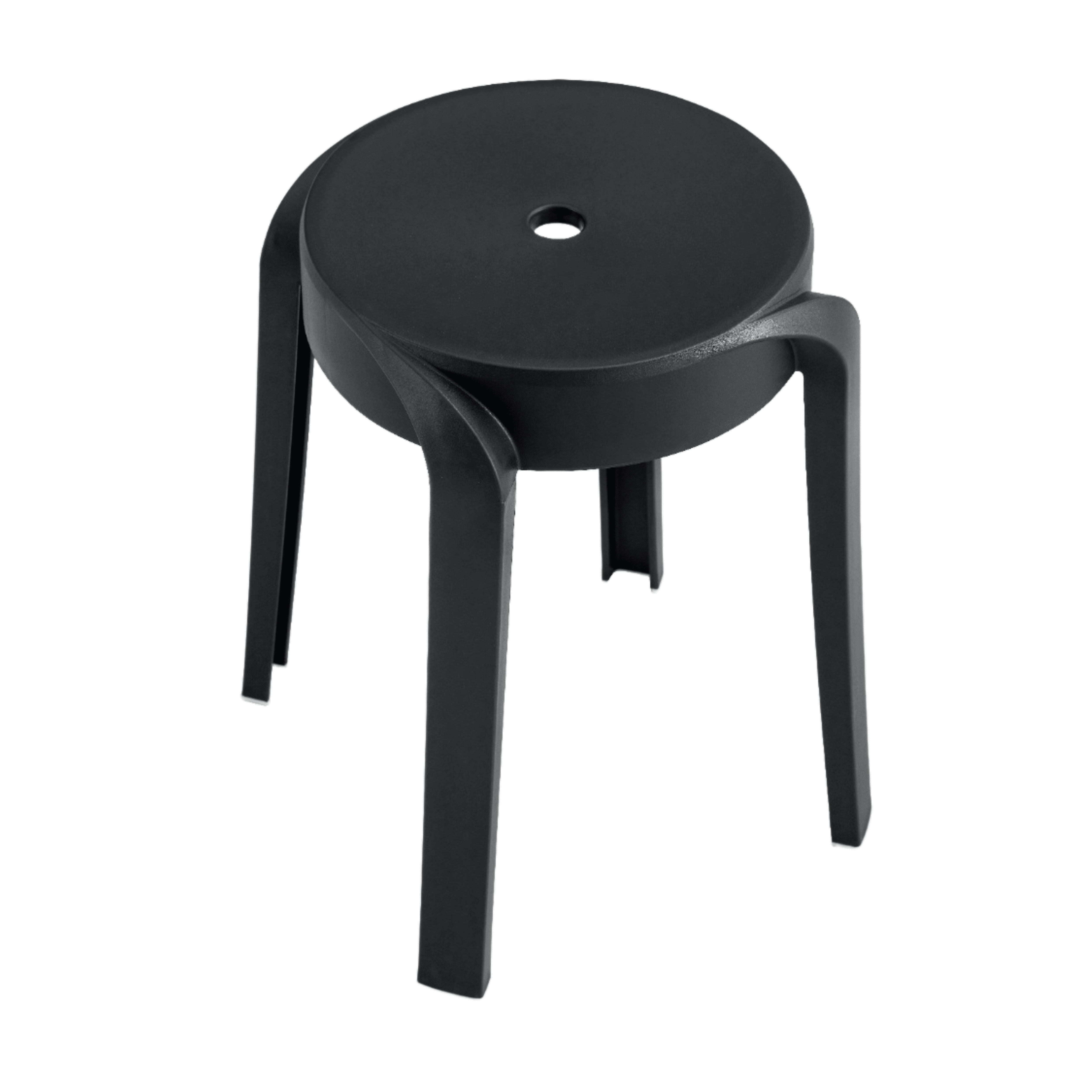MIFI 12 Pack Black Plastic Stackable Stools 18 Inch Portable Nesting ...