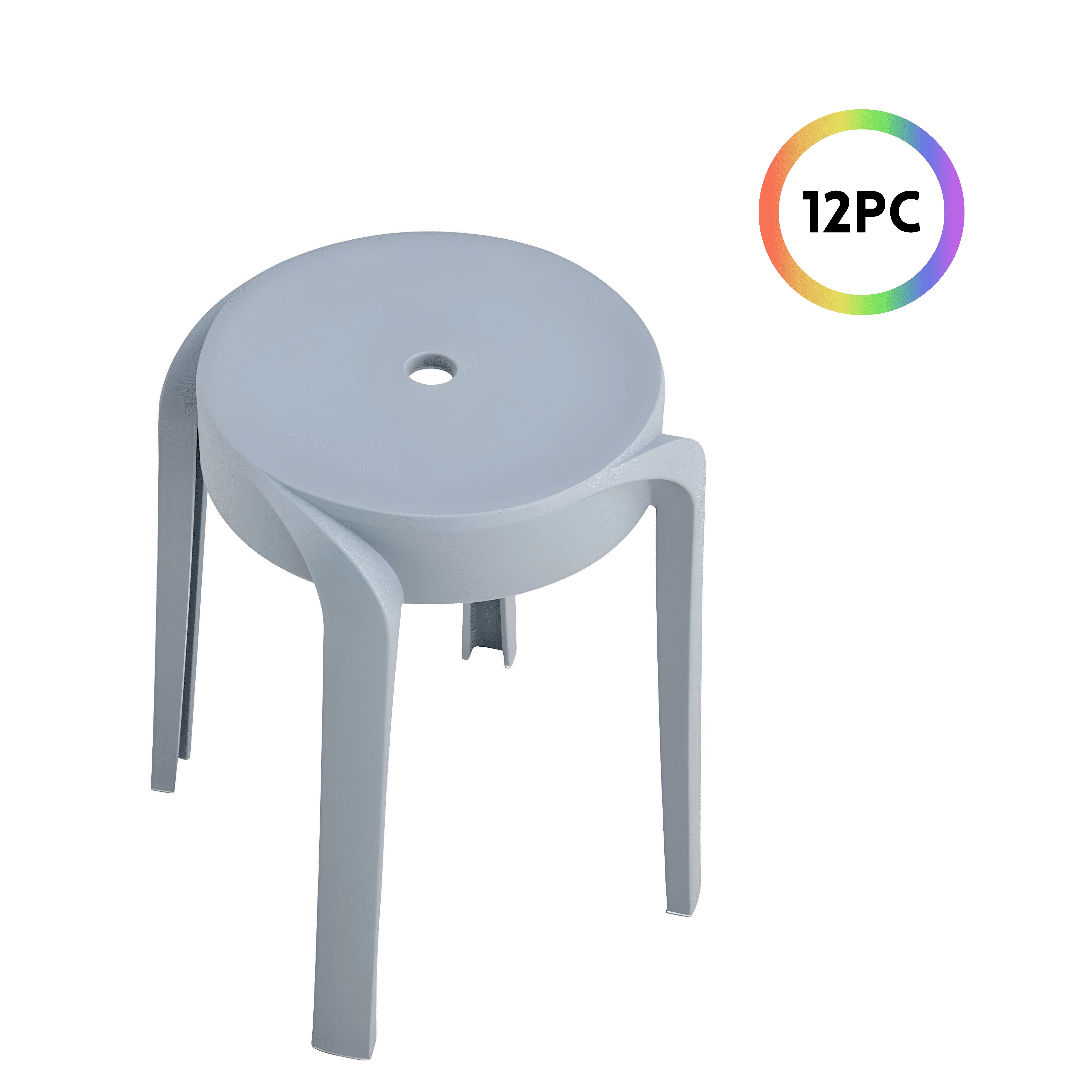 MIFI 12 Pack Stackable Stools Plastic Stools Backless Bar Stools ...