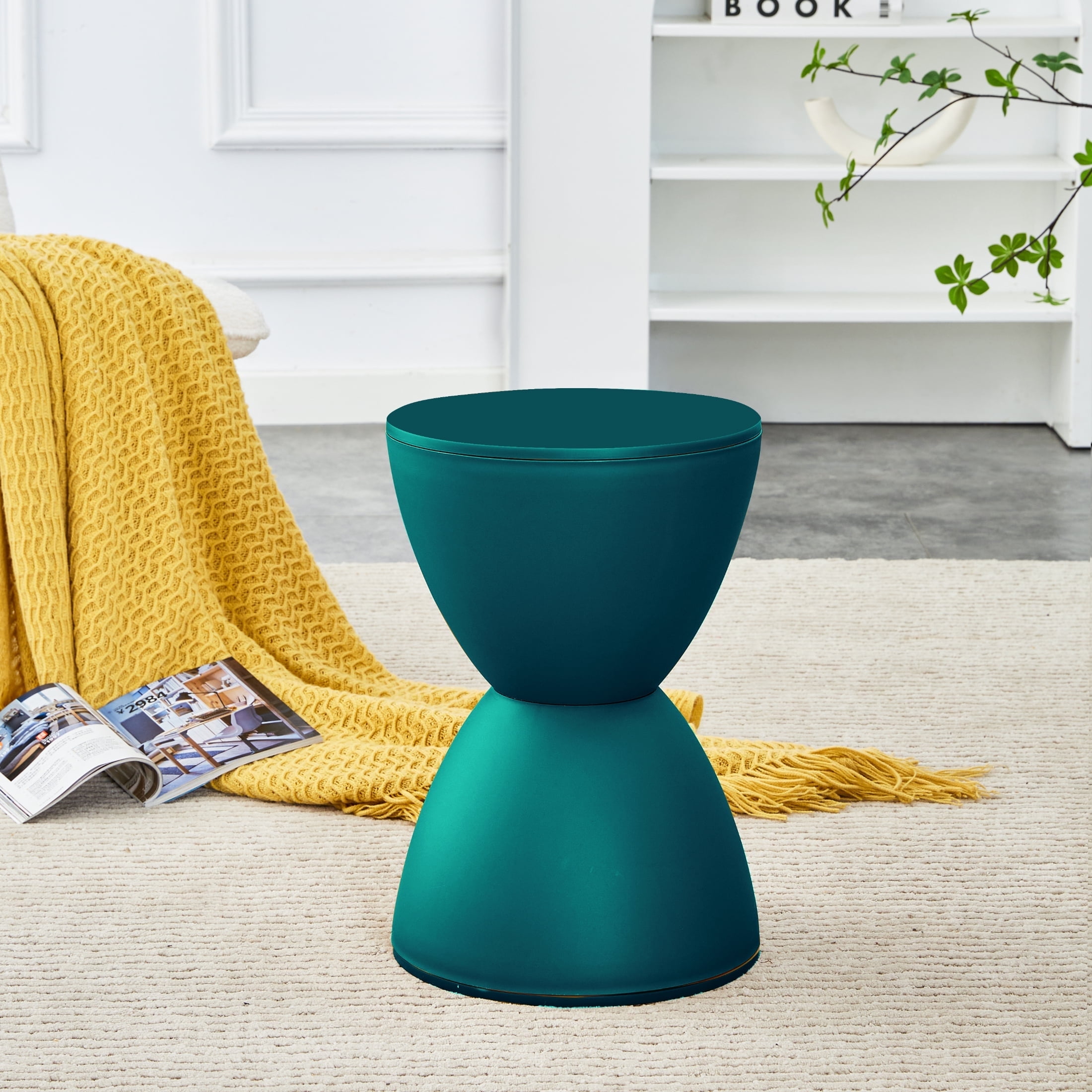 MIFI Dark Green Prince Stool Side Table Contemporary Modern Accent ...
