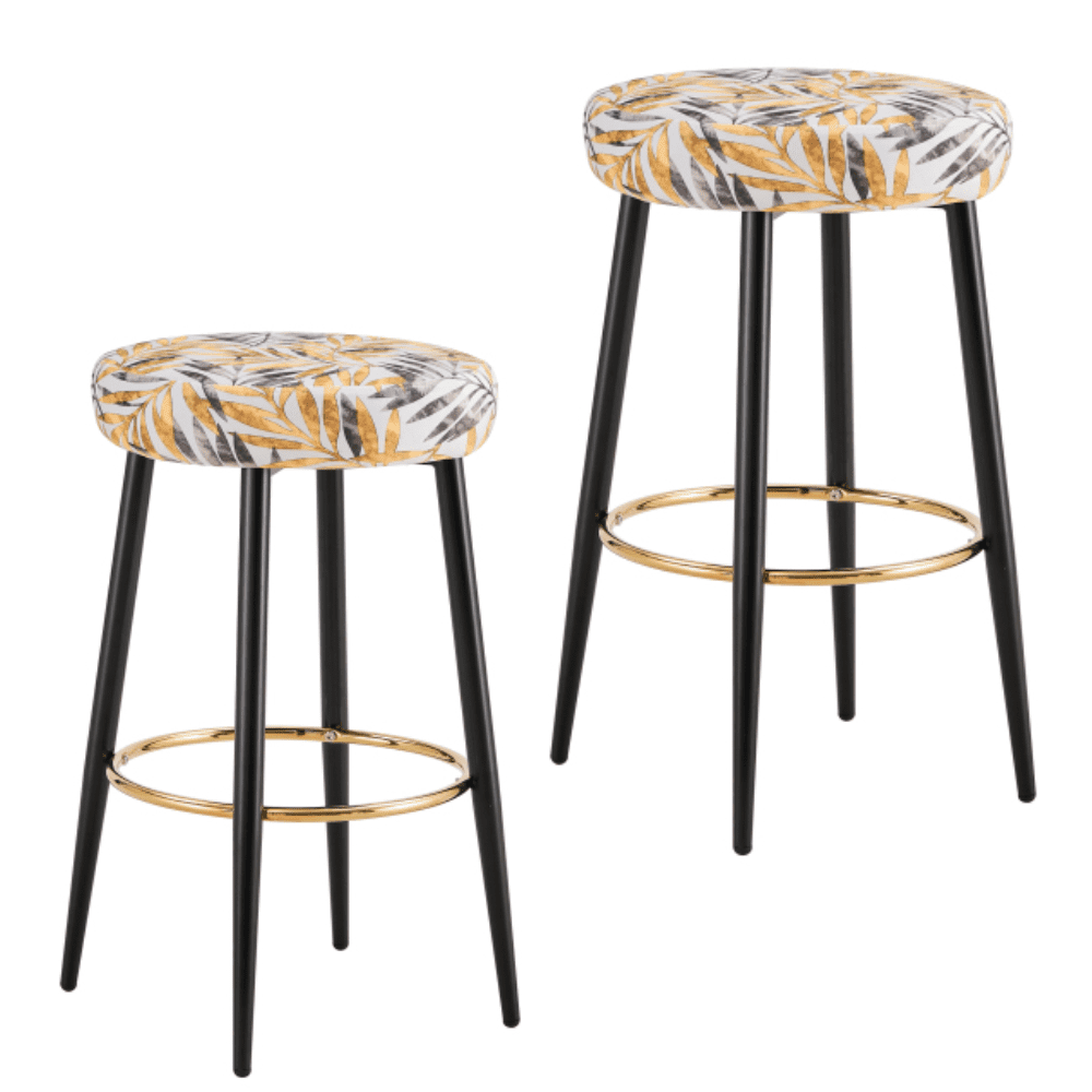 MIFI Inspiration Home Counter Height Bar Stools - Set of 2, Gold ...