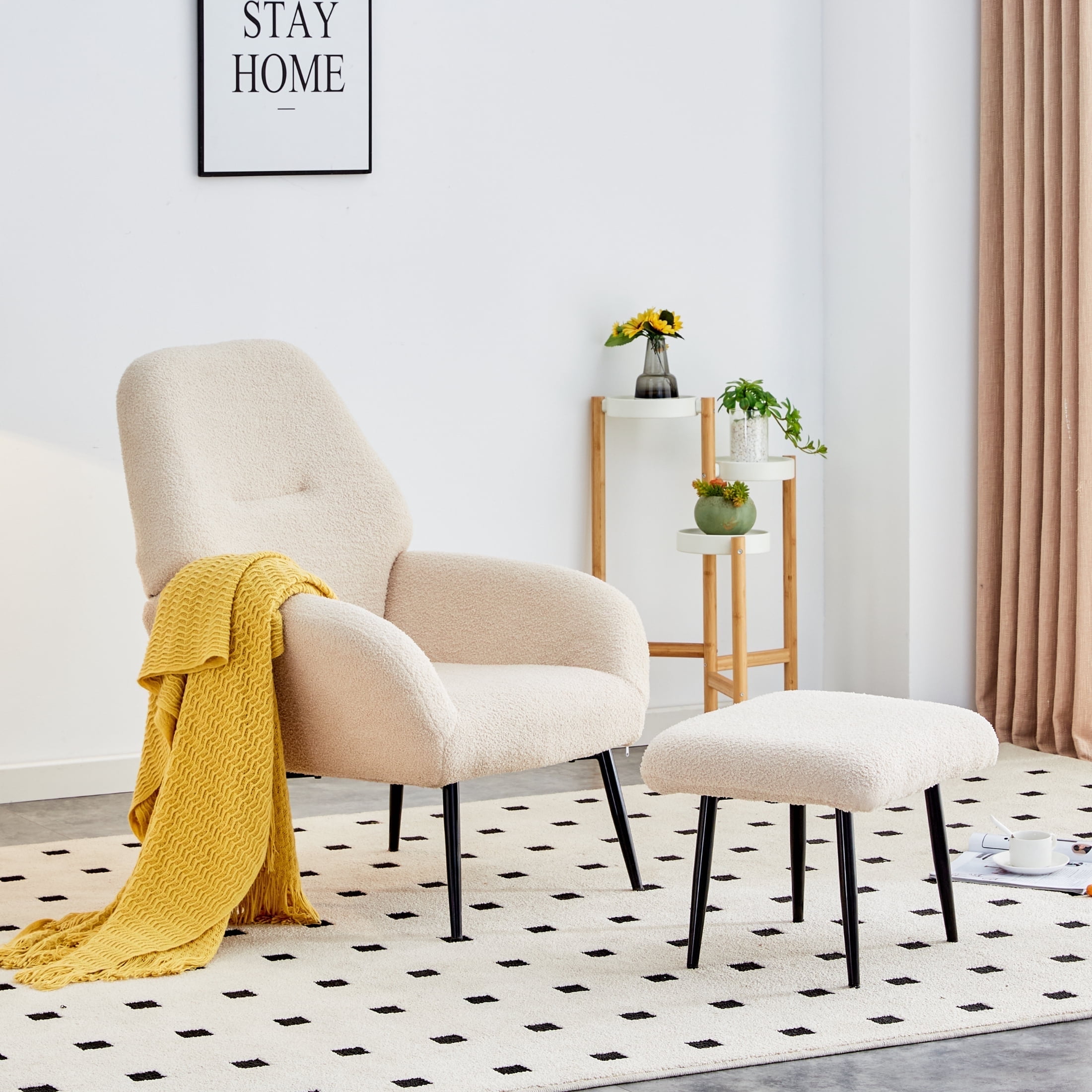 MIFI Modern Single Sleeper Sofa, Sherpa Luxury and Simple Leisure ...