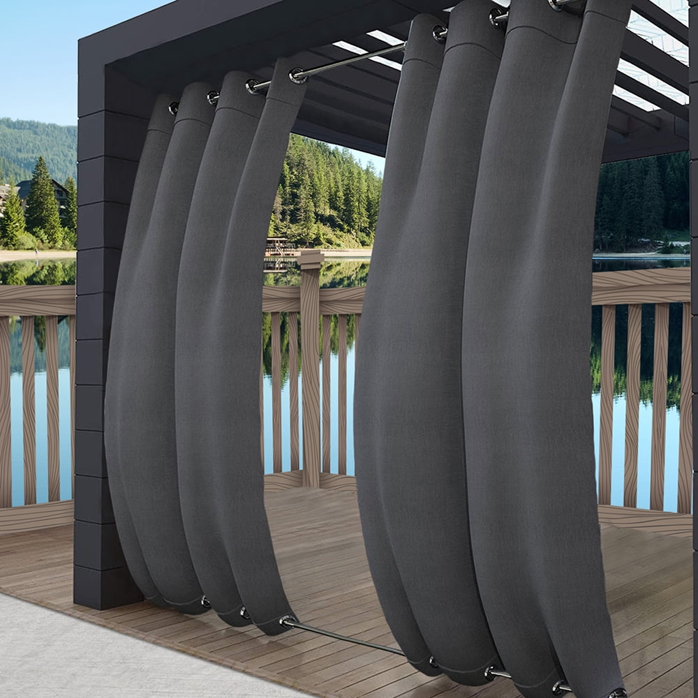 MIFXIN Outdoor Curtains Windproof Draperies with Grommet at Top ...