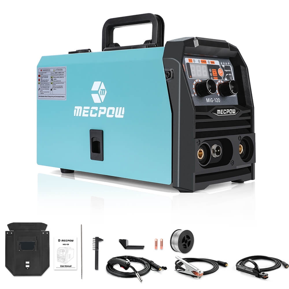 MIG-120 Dual-Voltage Gasless Welding Machine with 3-in-1 Multi-Mode ...