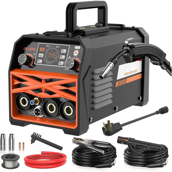 MIG Welder 145A,110/220V Gas MIG/Flux Core MIG/Stick/Lift TIG 4 in 1 ...