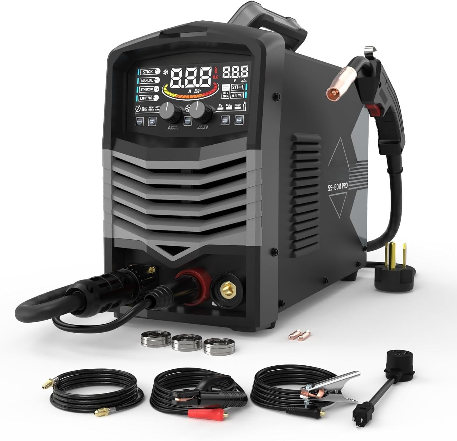 MIG Welder, 180A 110V/220V Gas MIG/Gasless MIG/Lift TIG/ 4 in 1 MIG ...