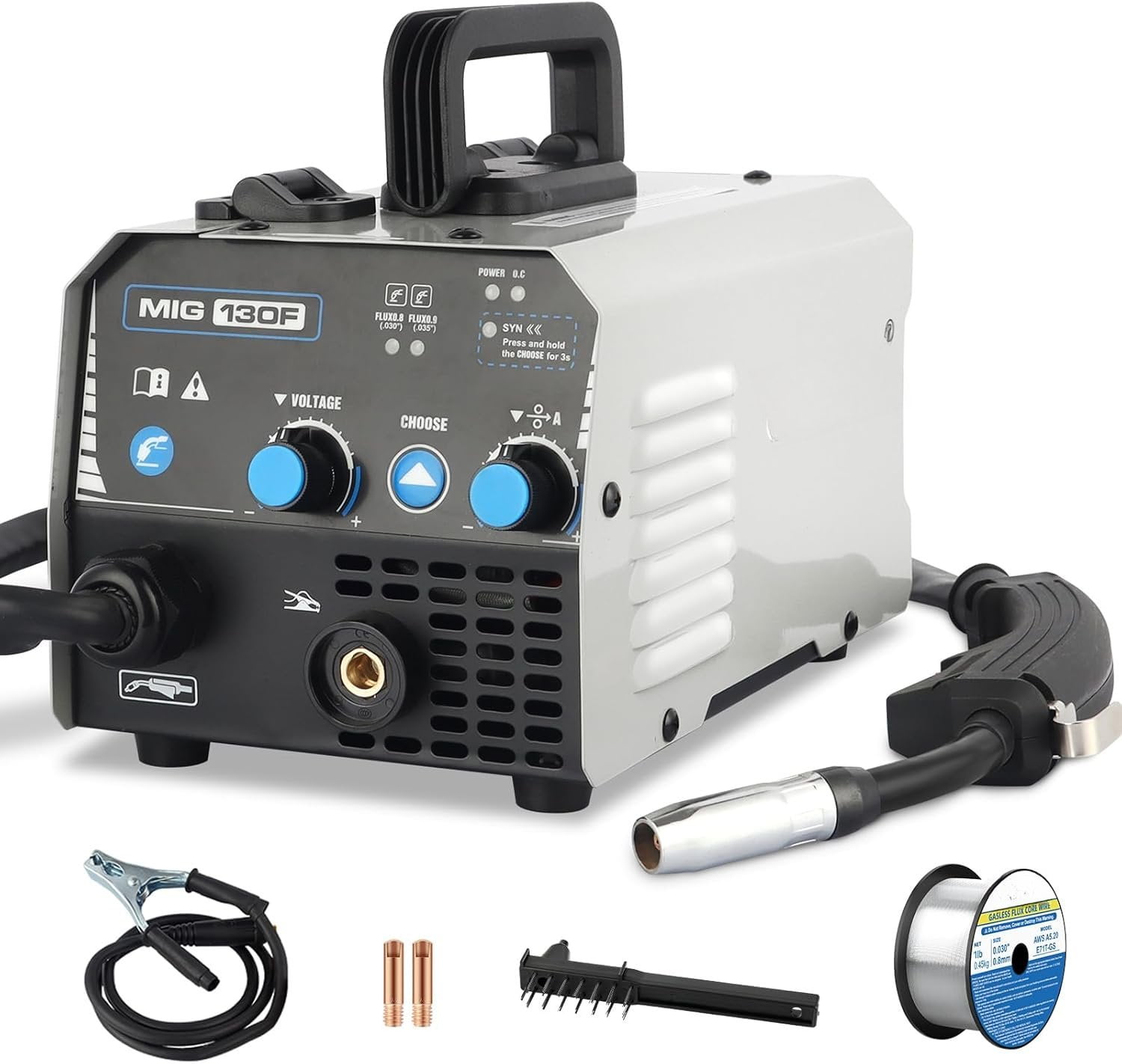 MIG Welder,Flux Core Welder Machine 110V 130Amp, Gasless MIG Welding ...