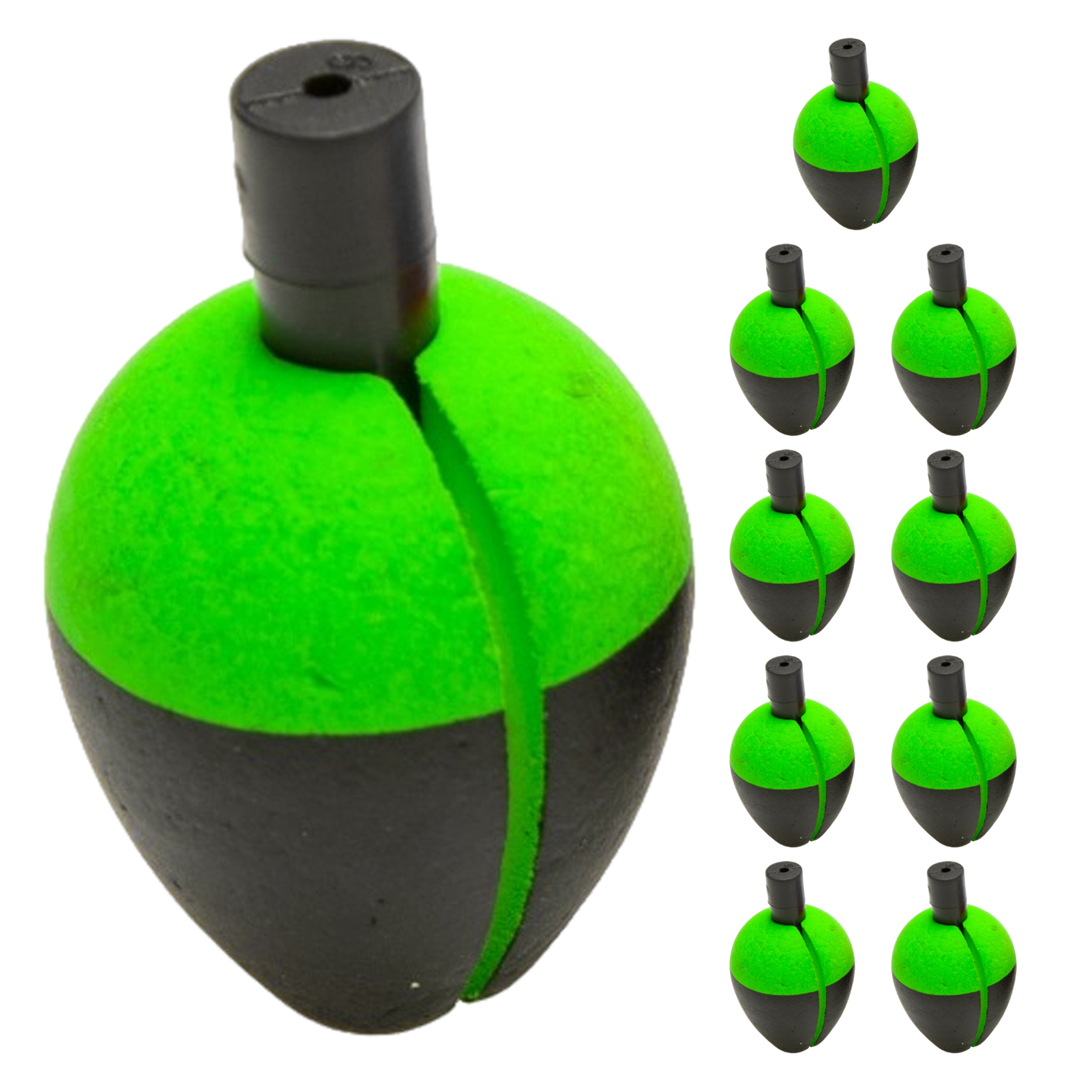 MIGAINO 10Pcs Oval EVA Fishing Float High Visibility Buoyancy Long ...