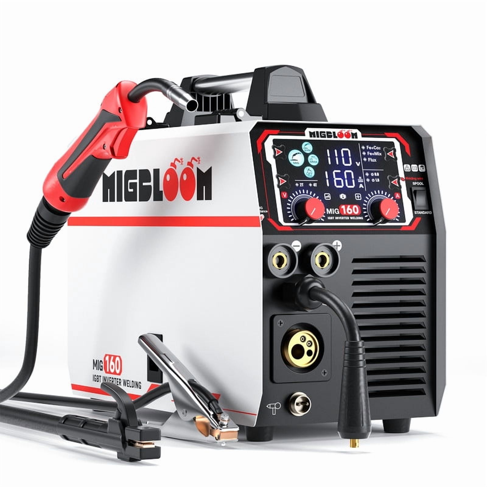 MIGBLOOM 6 in 1 MIG Welder Machine 110V 220V,160A Gas MIG/Gasless Flux ...