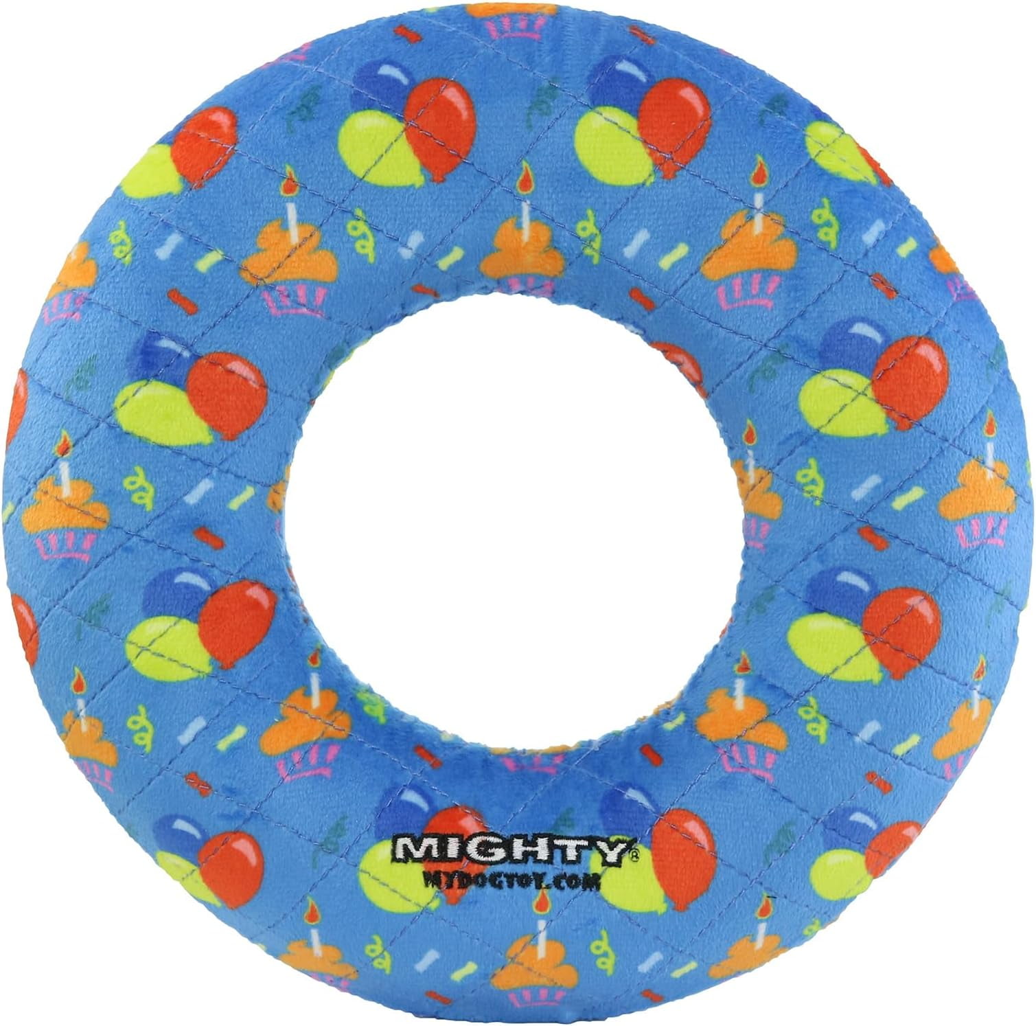 MIGHTY- NO Stuff Ring – Squeaky Plastic Core. 2-in-1 Toy. Made Durable ...