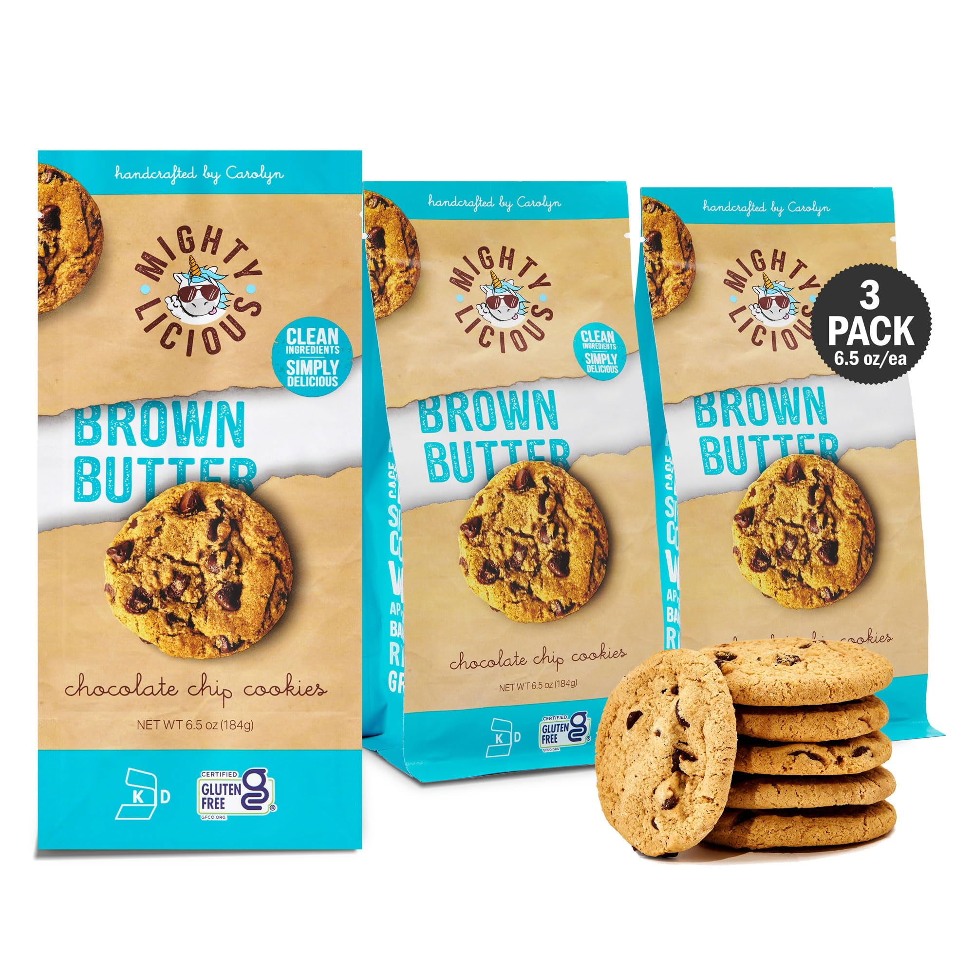 MIGHTYLICIOUS - Brown Butter XEF1 Chocolate Chip Cookies - Gluten-Free ...