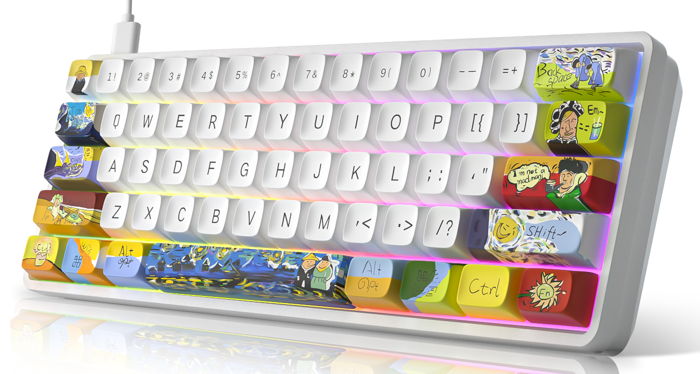 Mini 60% Wired Gaming Keyboard, Ultra-Compact Portable Mechanical ...