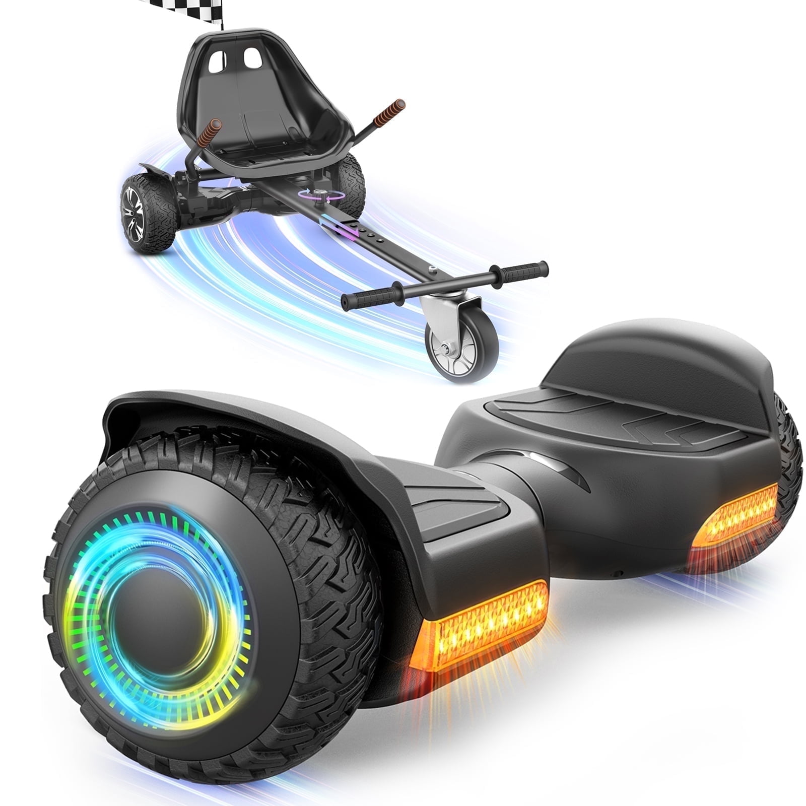 MIHOVER Self-Balancing Scooter with Seat Attachment,Balancing Scooter for Kids or Adults with ...