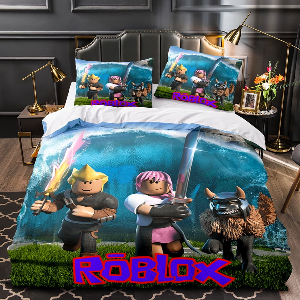 MIHTRA Roblox Duvet Cover Game Graphic Microfiber 3 Piece Set 3D ...
