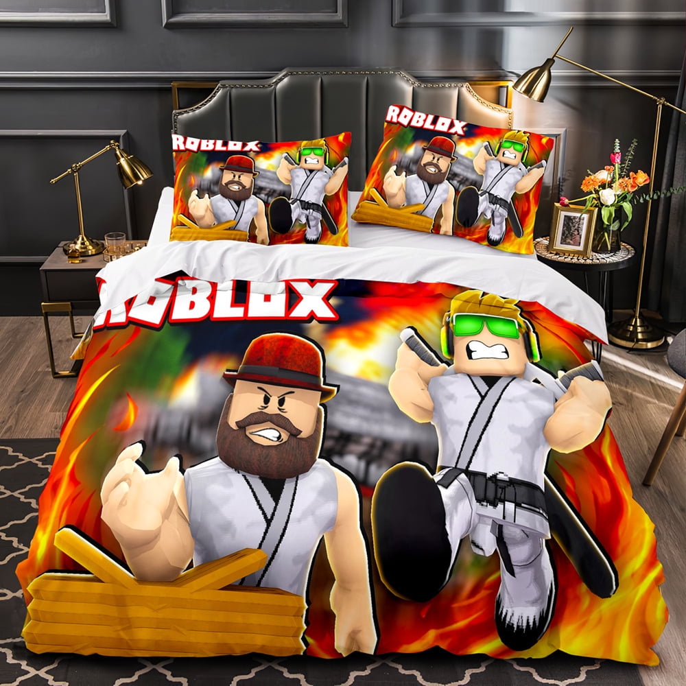 MIHTRA Roblox Duvet Cover Game Graphic Microfiber 3 Piece Set 3D ...