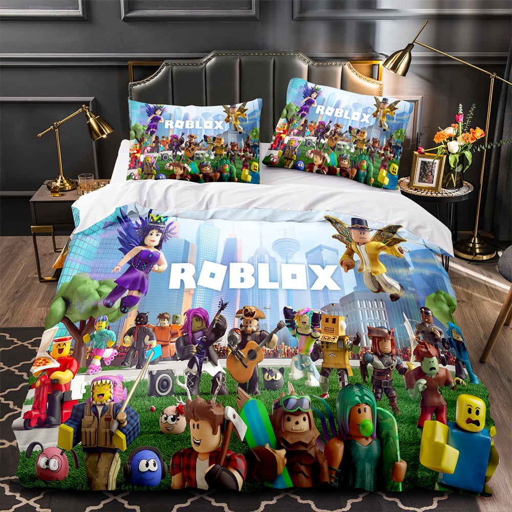 MIHTRA Roblox Duvet Cover Game Graphic Microfiber 3 Piece Set 3D ...