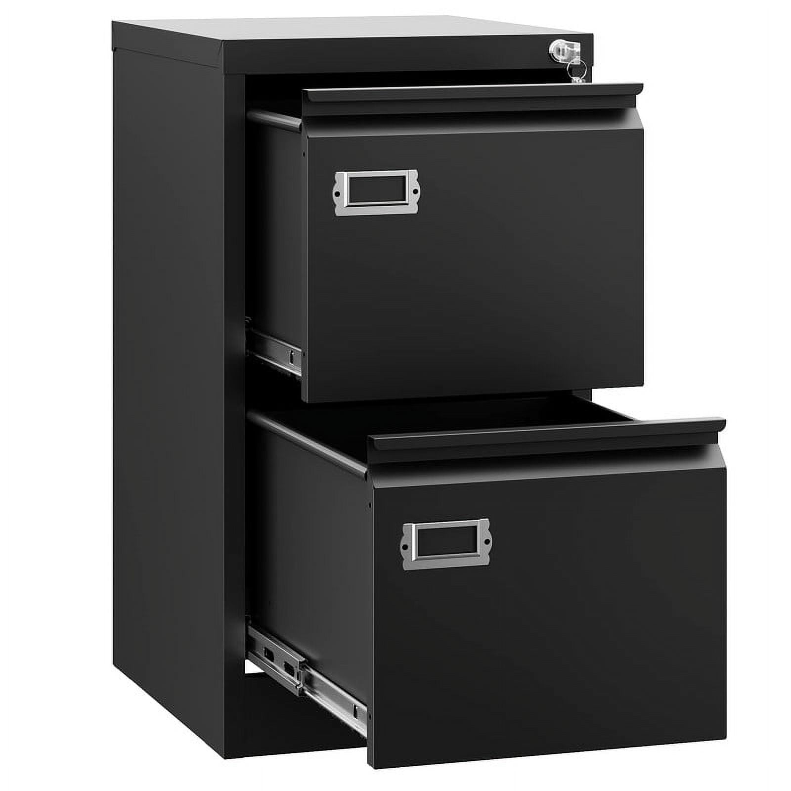 MIIIKO 2 Drawer File Cabinet,Metal Small Filing Cabinets with Lock,15 ...
