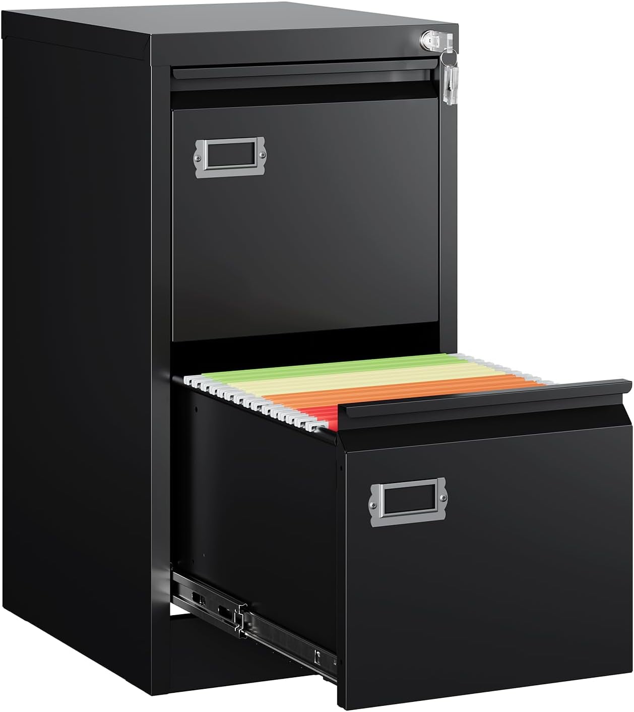 MIIIKO 2 Drawer File Cabinet, Metal Vertical Filing Cabinets with Lock ...