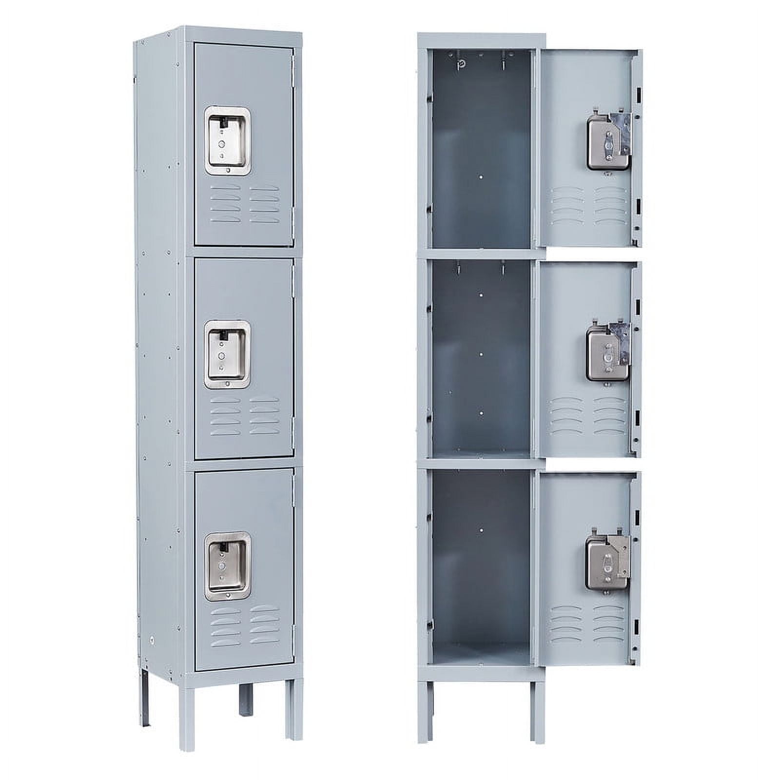 MIIIKO 3-Tier Metal Locker Steel Employees Lockers for Office, Metal ...