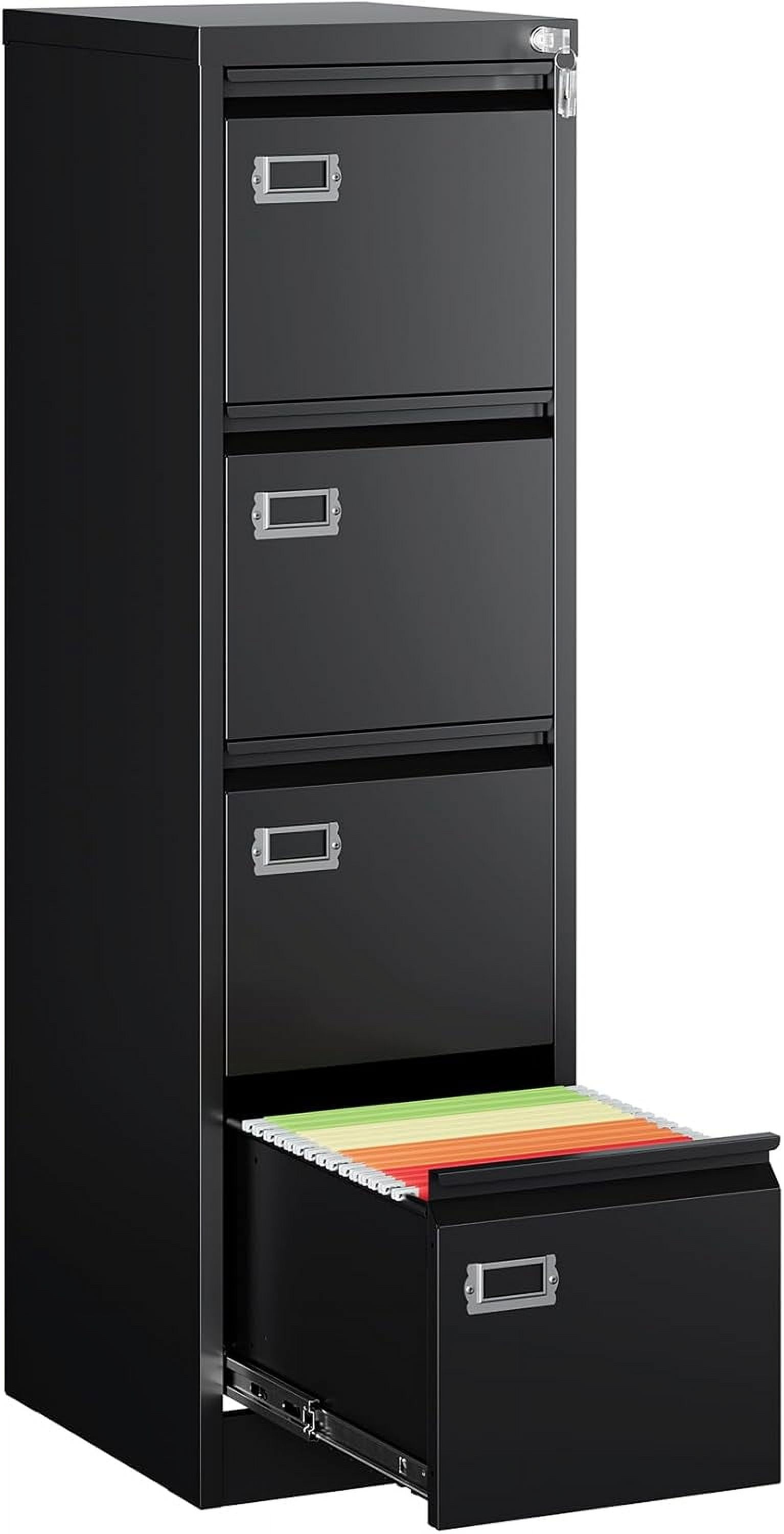 MIIIKO 4 Drawer Filing Cabinets with Lock, Metal File Cabinet with 4 ...