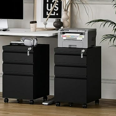 Dextrus Lockable 2-Drawer Lateral File Cabinet, Wide Metal Filing ...