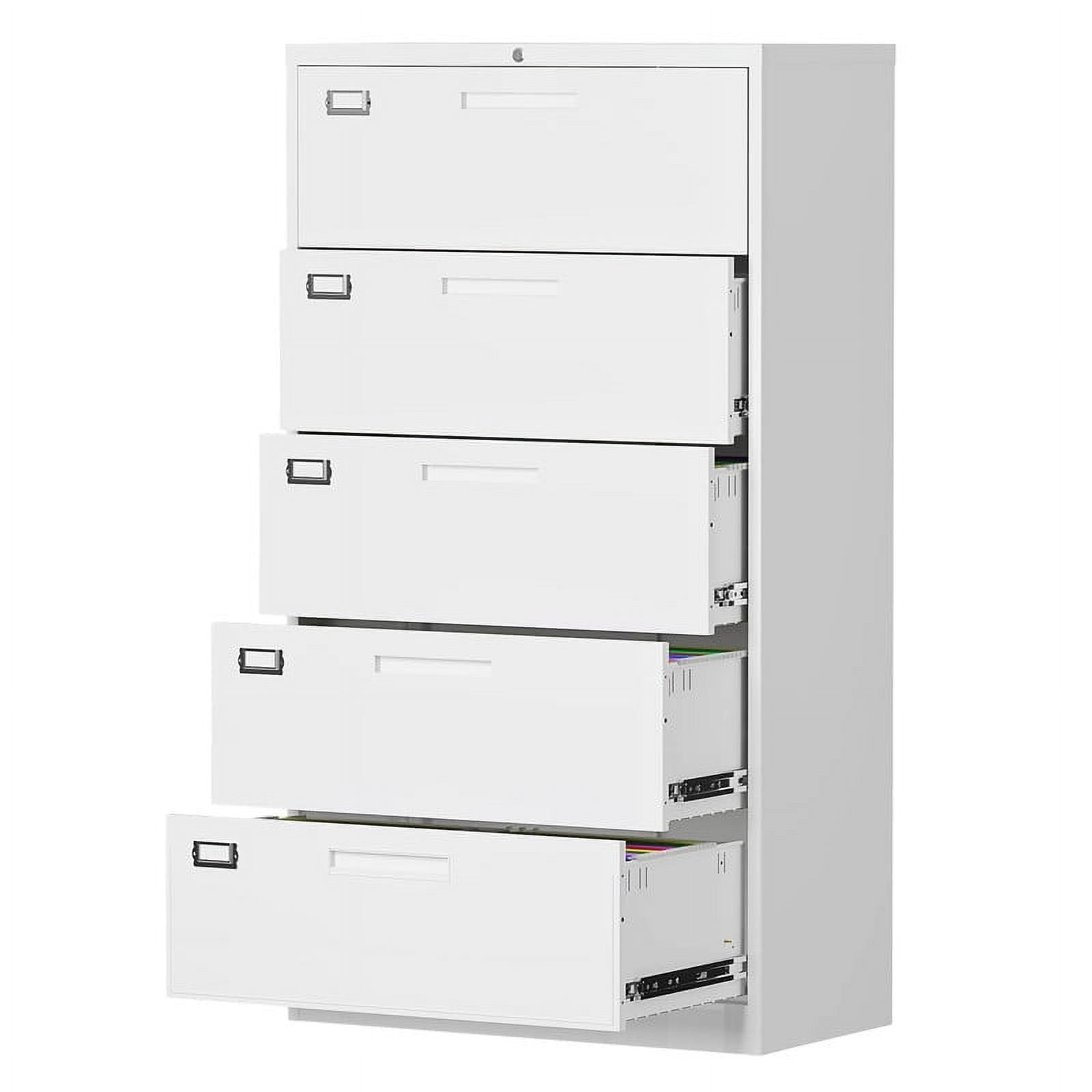 MIIIKO 5 Drawer File Cabinet with Lock, 5 Drawer Metal Filing Cabinet ...