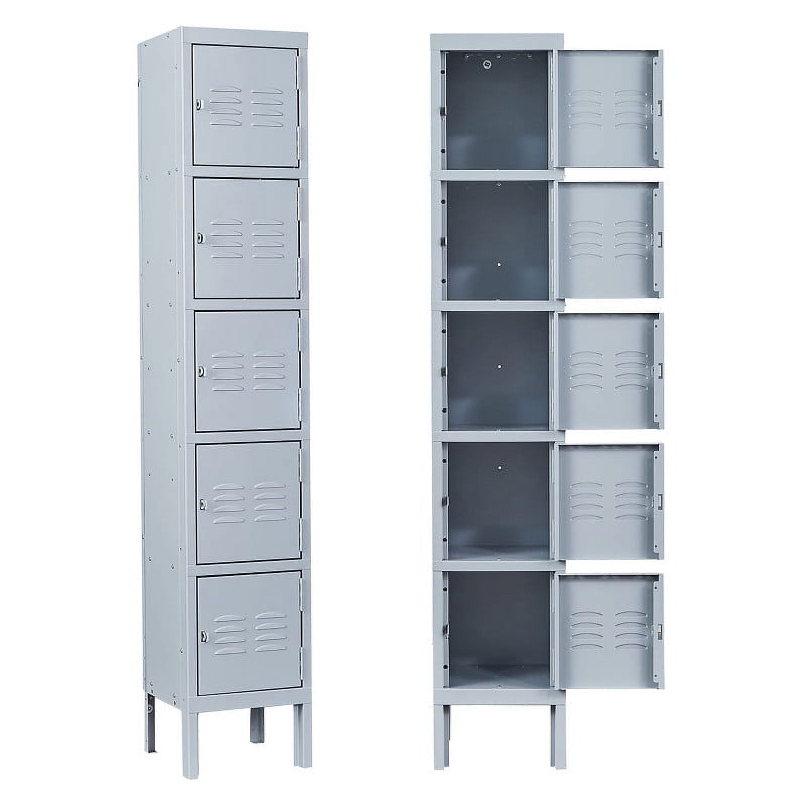 MIIIKO 5-Tier Metal Locker Steel Employees Lockers for Office, Metal ...