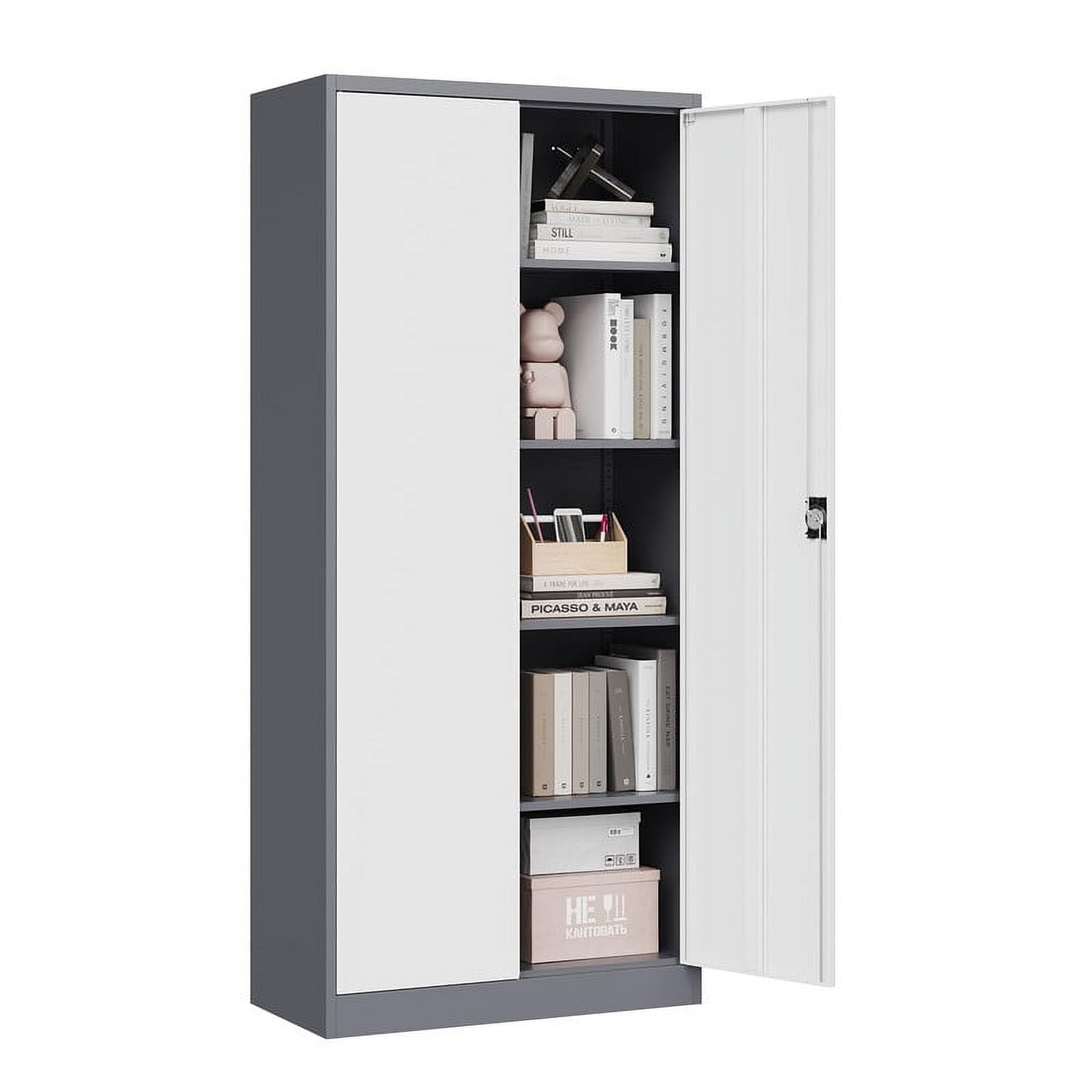 "MIIKO 71"" Large Metal Storage Locker, Lockable Cabinets with 4 ...