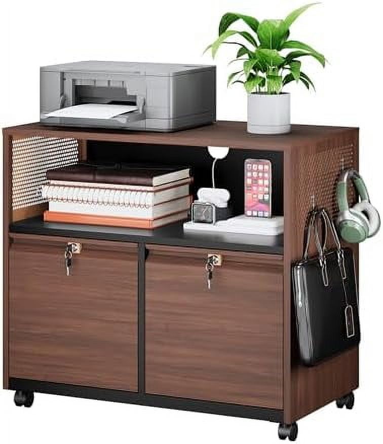 MIIIKO File Cabinet with Storage 2 Drawers, Rolling File Cabinet for ...