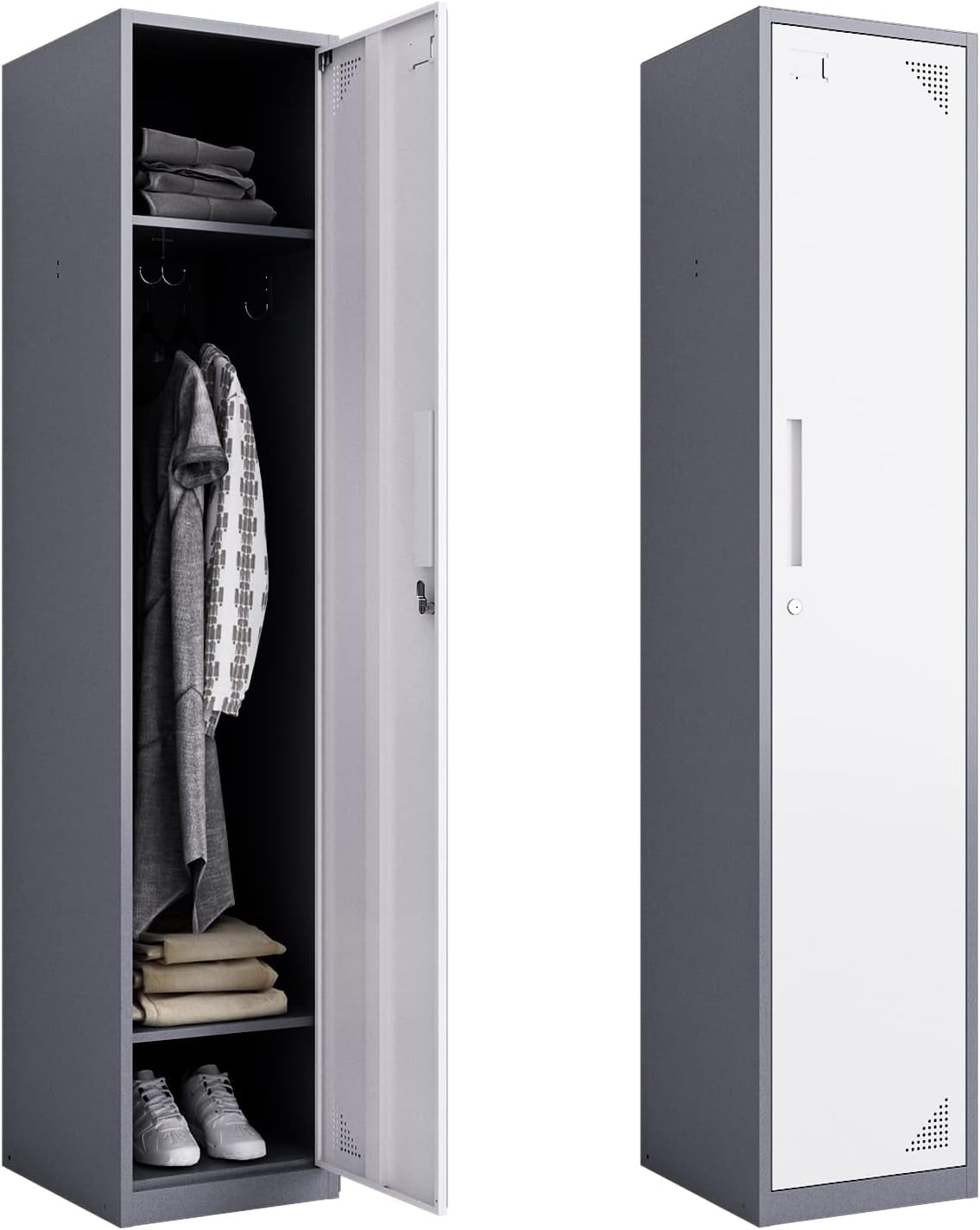 MIIIKO Metal Locker for Employees, Gym Locker with Keys, Metal Storage ...