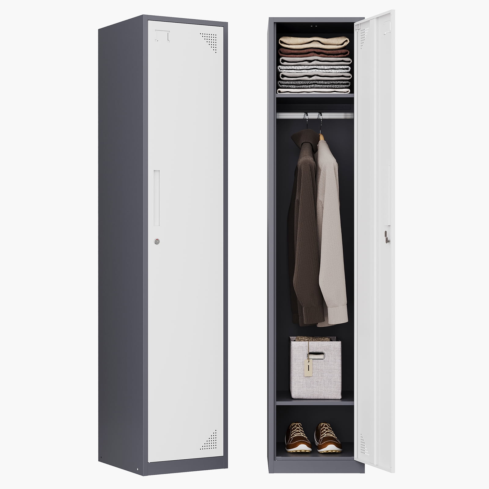 MIIIKO Metal Locker for Gym, School, Office, 71" Metal Storage Locker ...