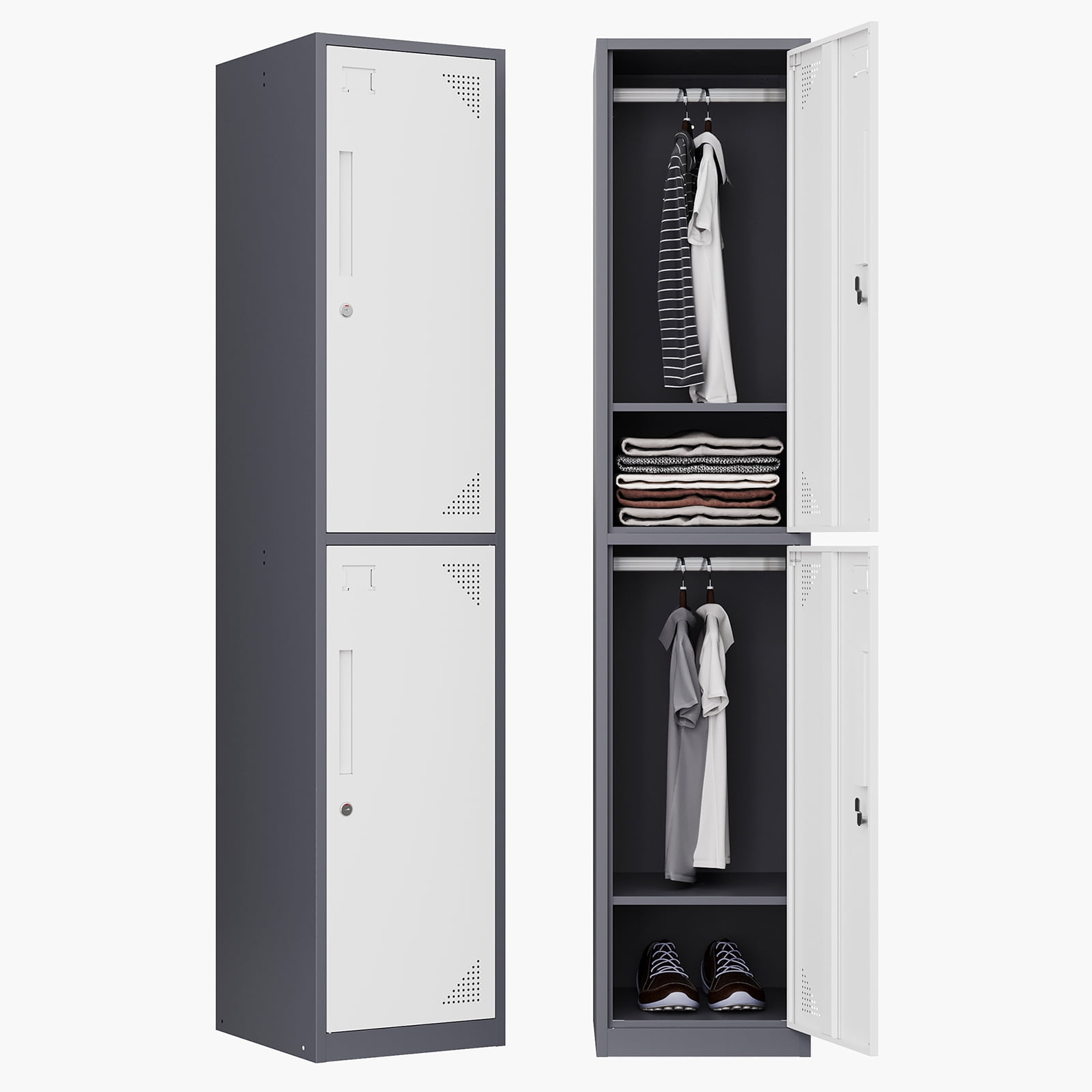"MIIIKO Metal Locker for Dorm, Staff, 71"" High Steel Storage Cabinet ...