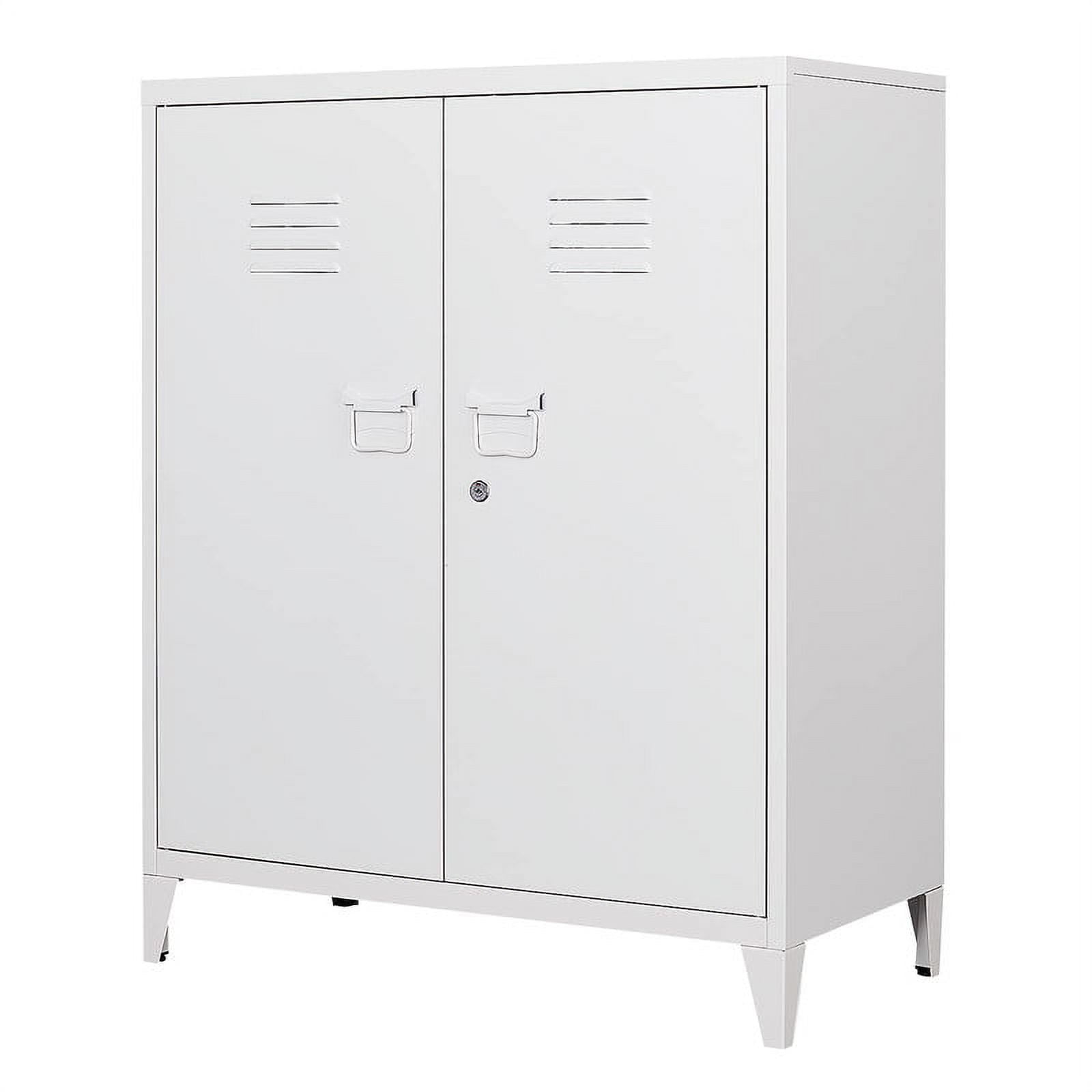 MIIIKO Metal Locker with 2 Doors, Metal Storage Sideboard Accent ...