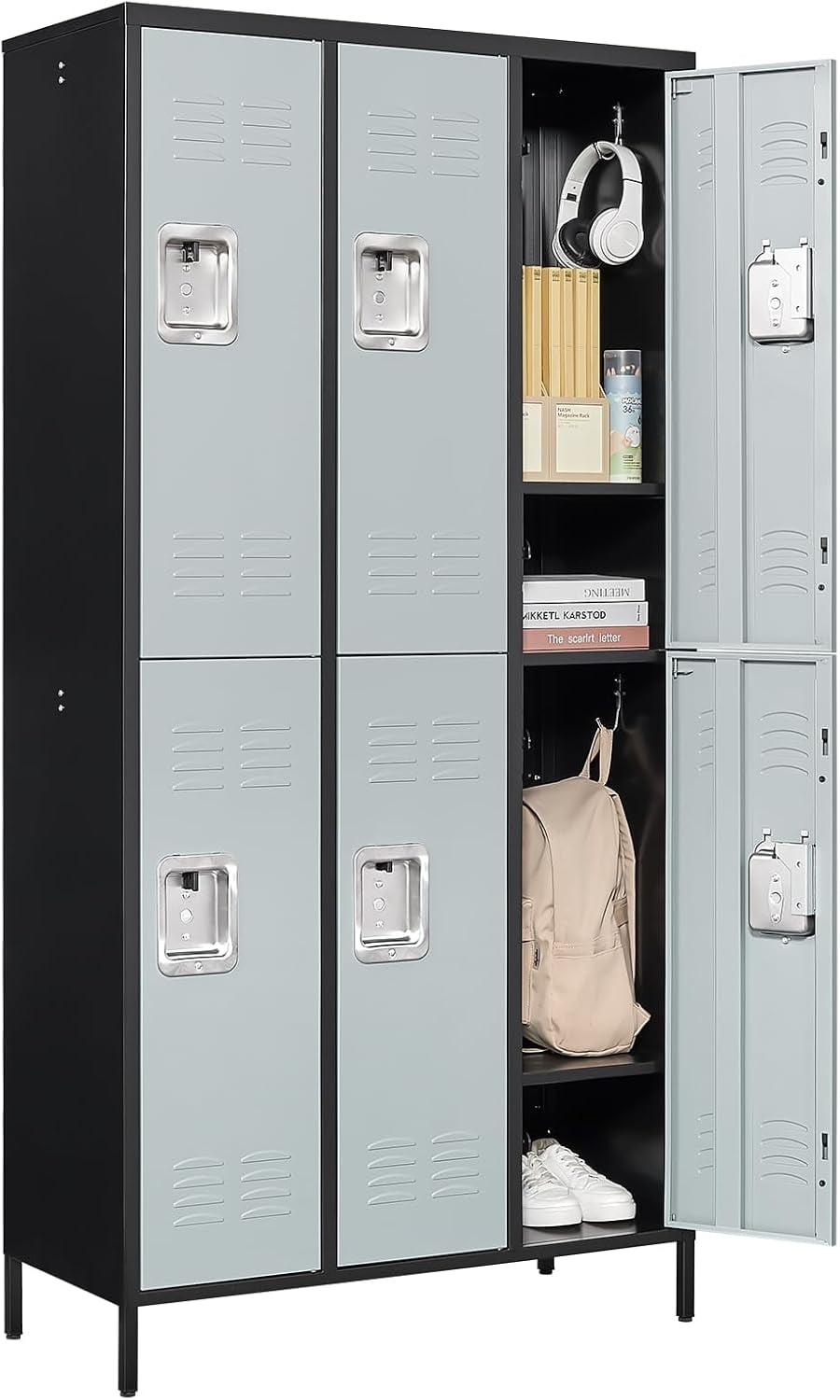 MIIIKO Metal Lockers, Storage Locker Units with Compartments, Employee ...