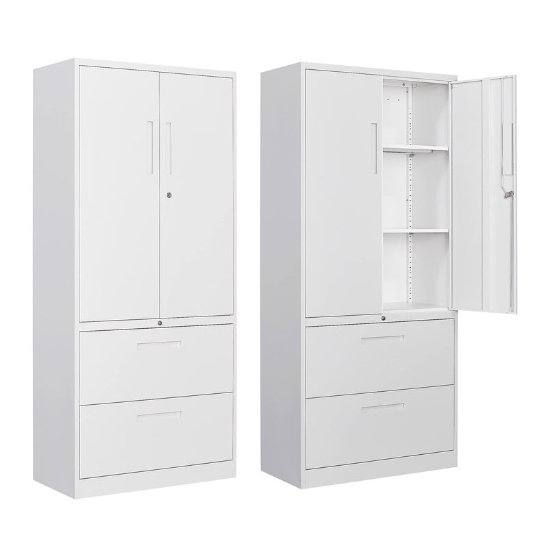 "MIIIKO 71"" Lockable Metal Cabinet, Drawers, Heavy Duty for Office ...