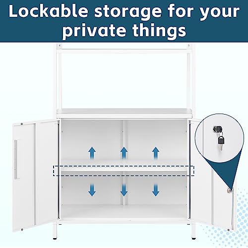 MIIIKO Metal Storage Cabinet with Shelves, 71" Tall Steel Stand Rack ...