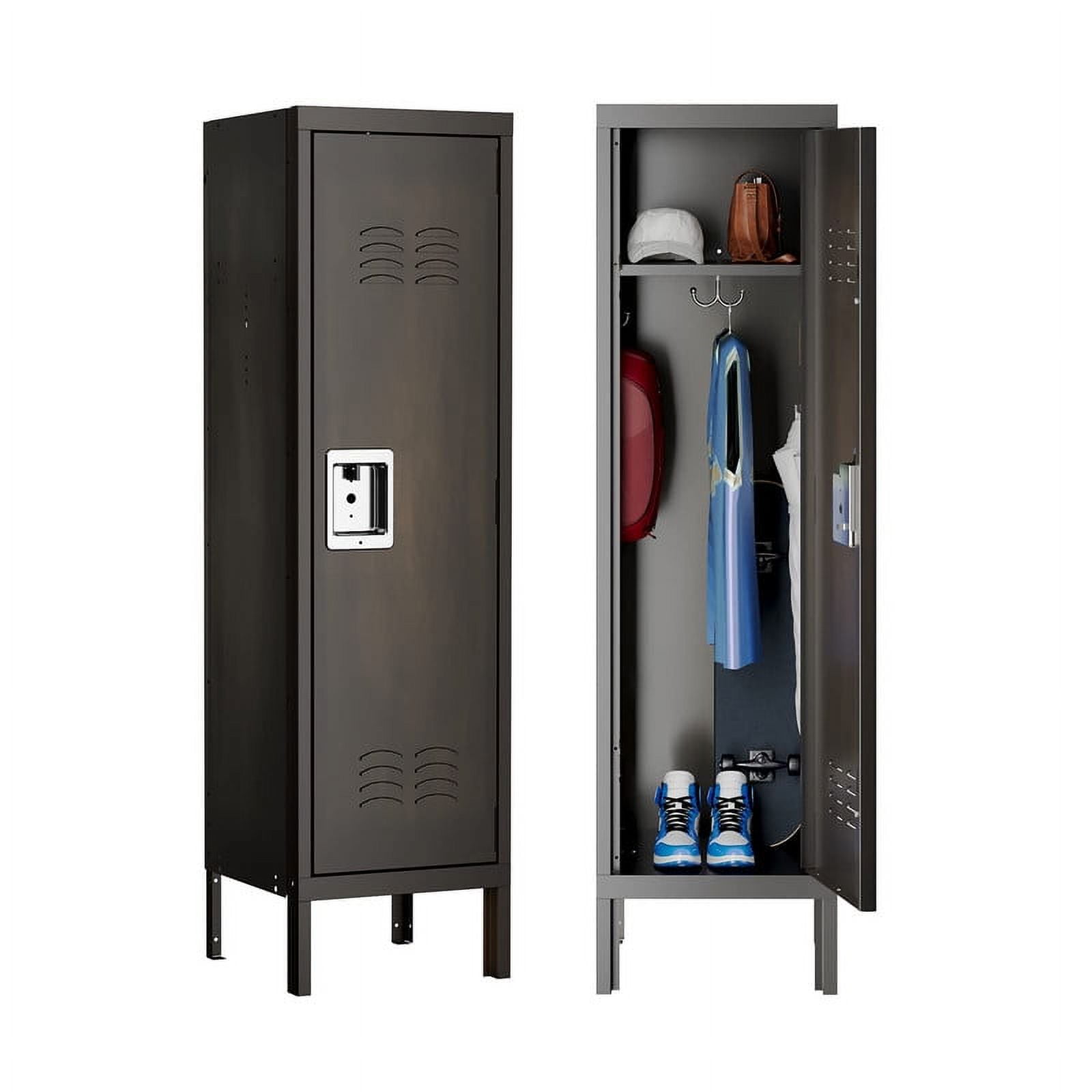 MIIIKO Metal Storage Locker Cabinet with 1 Door, Storage Coat Locker ...