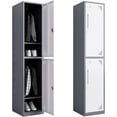 MIIIKO Metal Storage Lockers for Employees, 2 Tier Metal Locker with ...