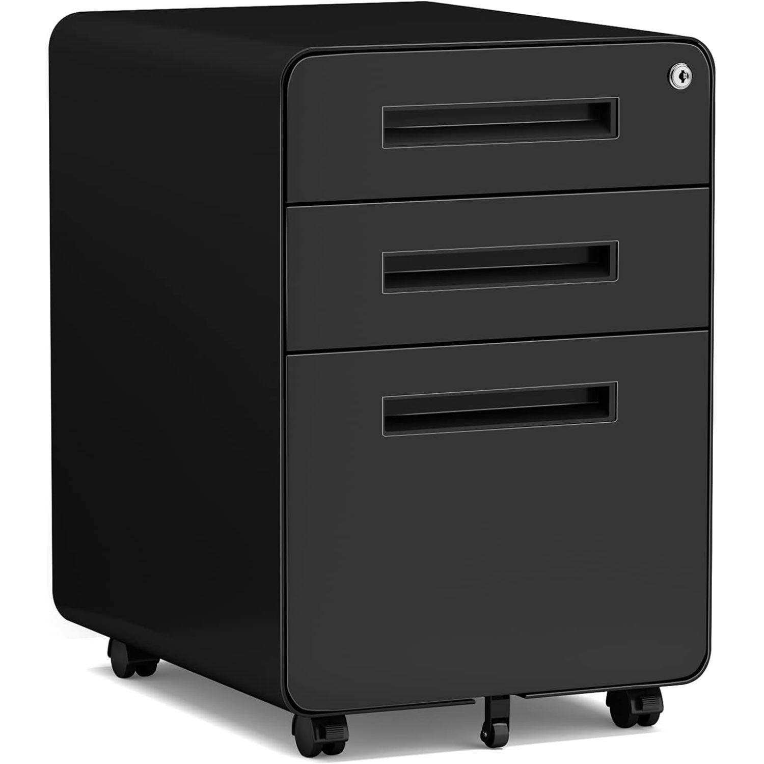 MIIIKO Mobile Filing Cabinet 3 Drawer, Rolling Small File Cabinet with ...