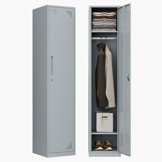 MIIIKO Office Storage Lockers for Employees, 71" Slim Metal Storage ...