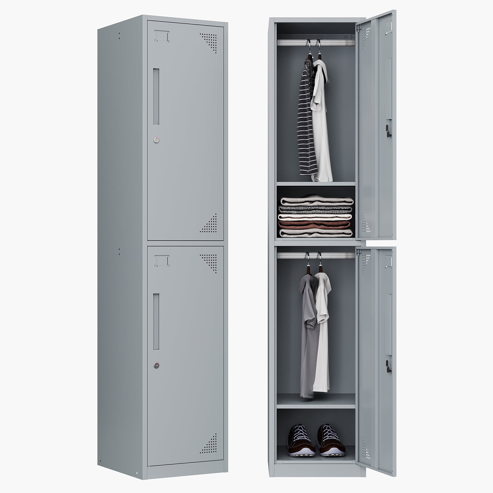 MIIIKO Office Storage Lockers for Employees, 71" Slim Metal Storage ...