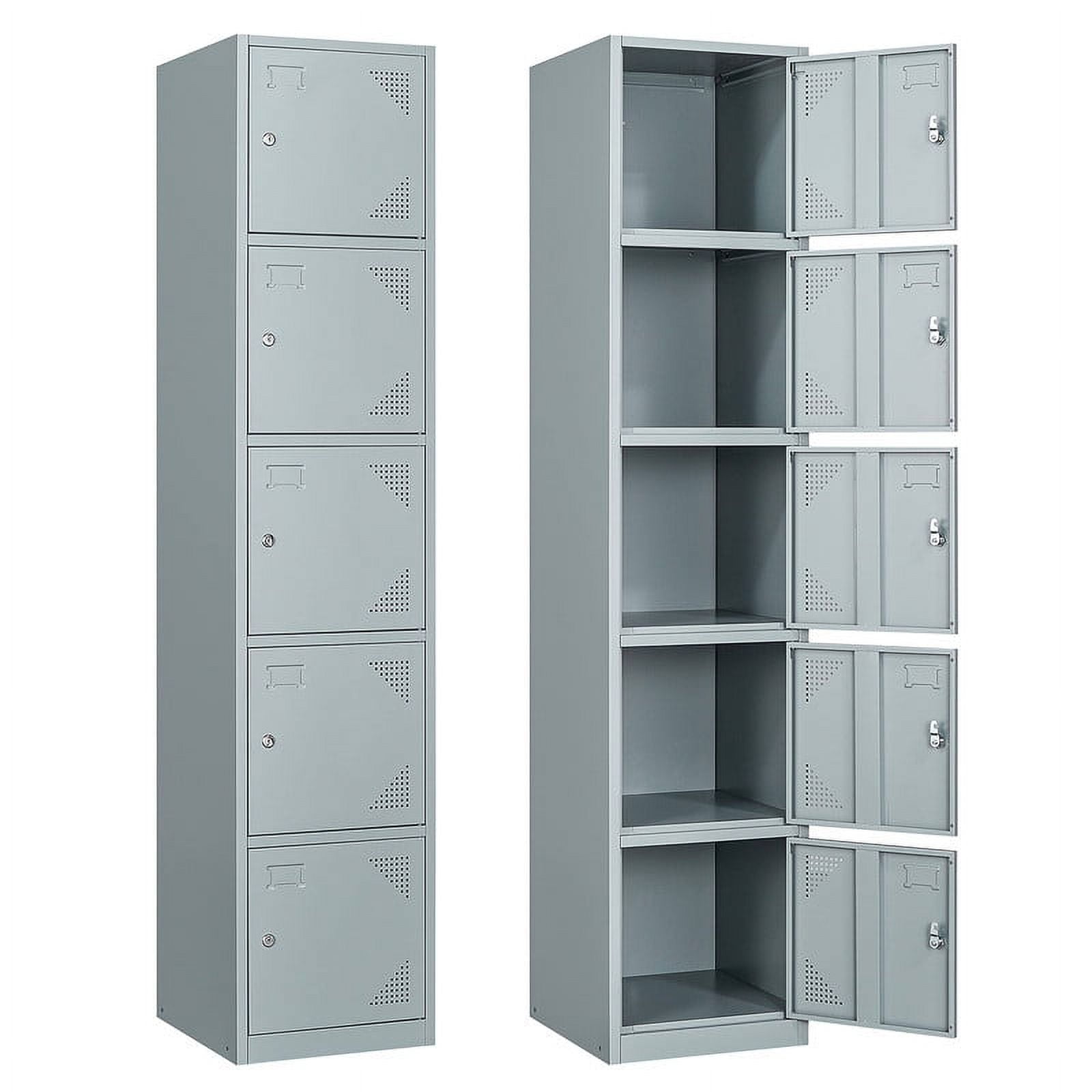 MIIIKO Office Storage Lockers for Employees, 71" Slim Metal Storage ...