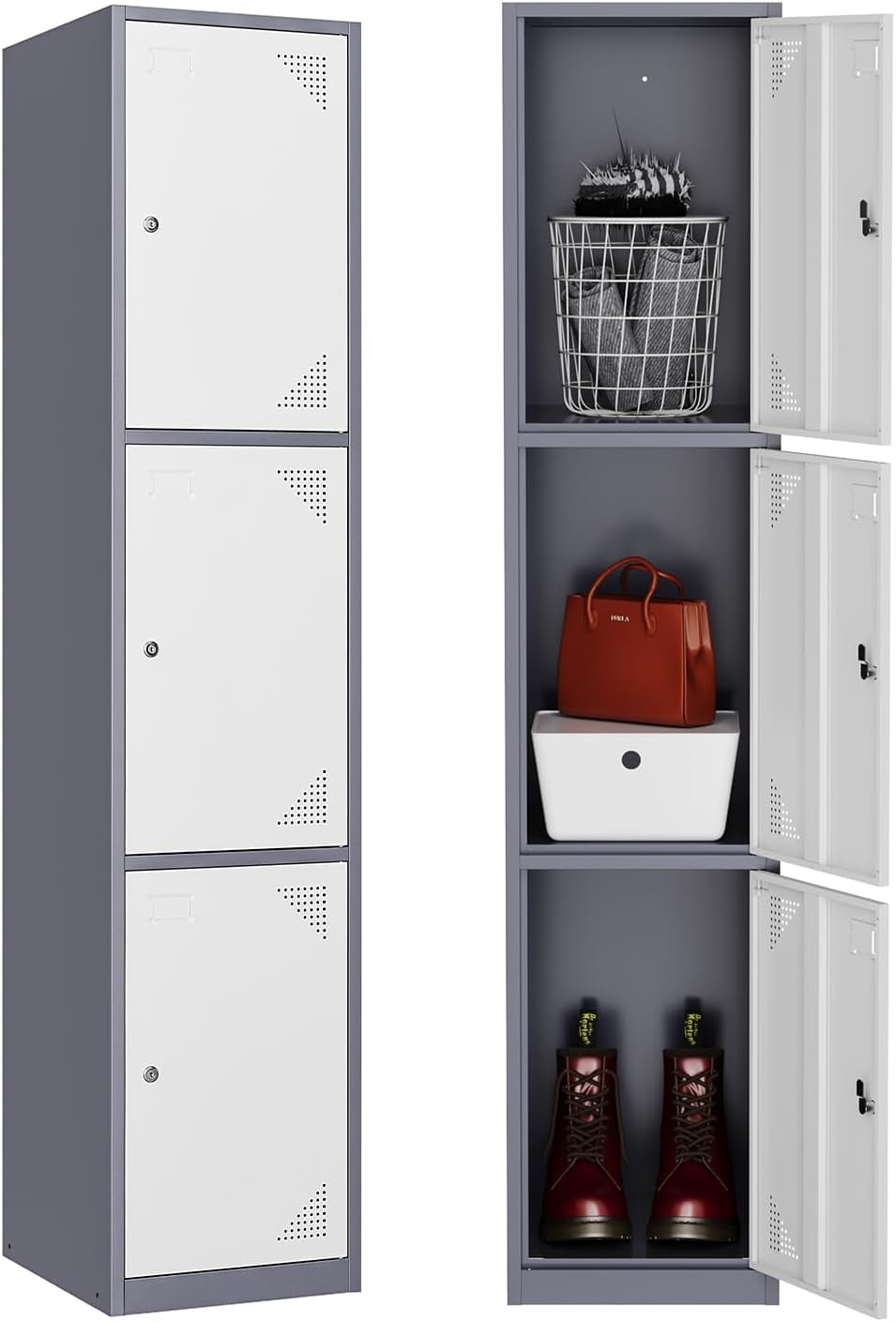 MIIIKO Storage Locker, 6 Door Storage Lockers Cabinet with Keys ...