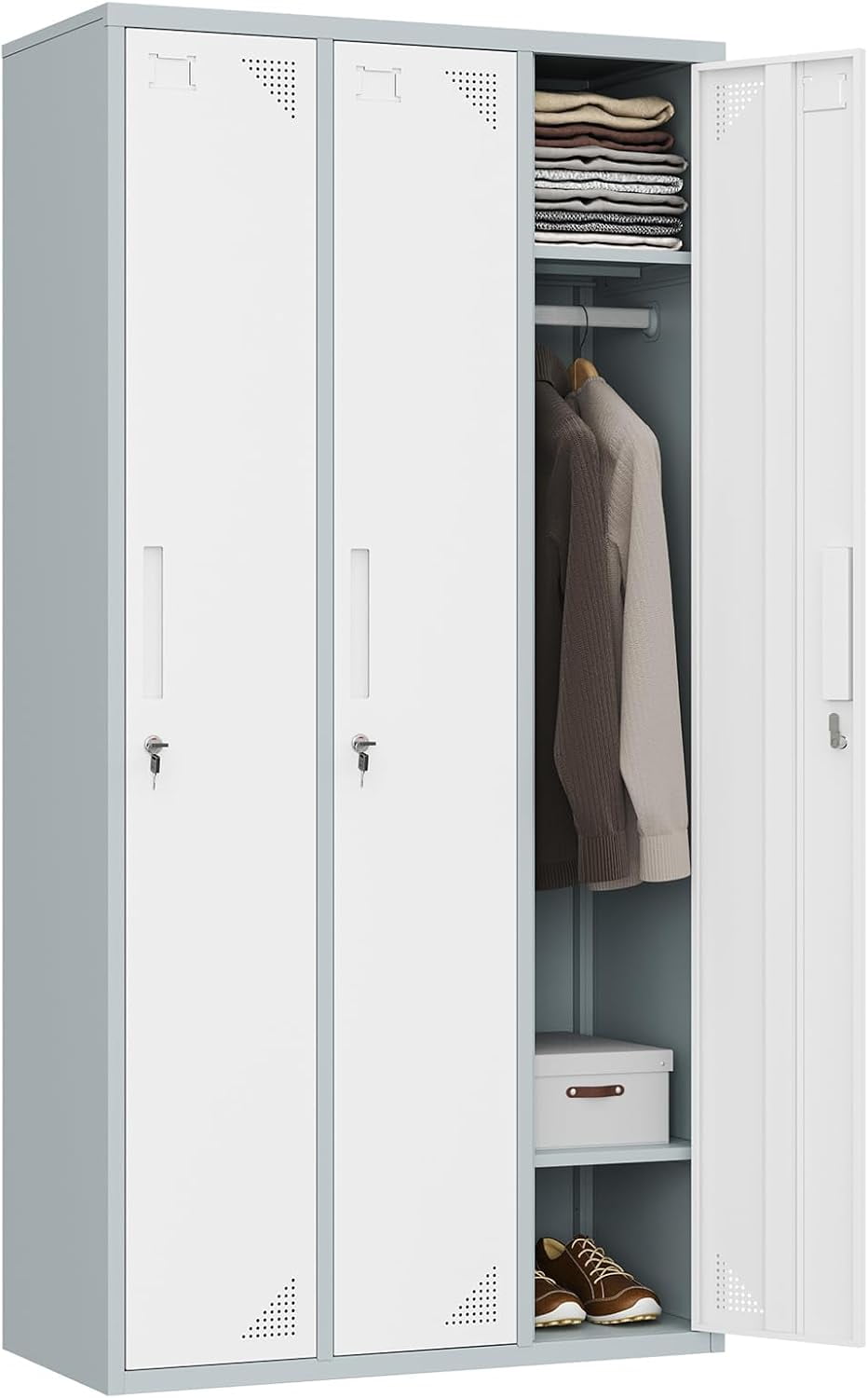 MIIIKO Storage Locker, 6 Door Storage Lockers Cabinet with Keys ...