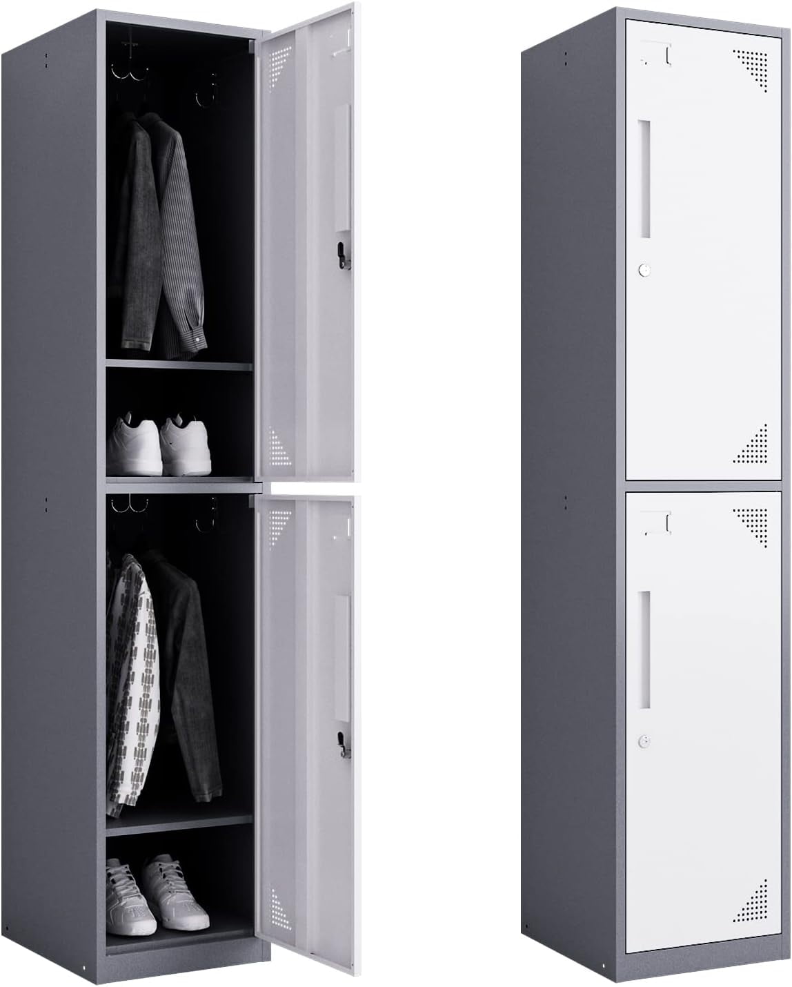 MIIIKO Storage Locker 6 Tier Shelves, 6 Doors Locking Employee Lockers ...