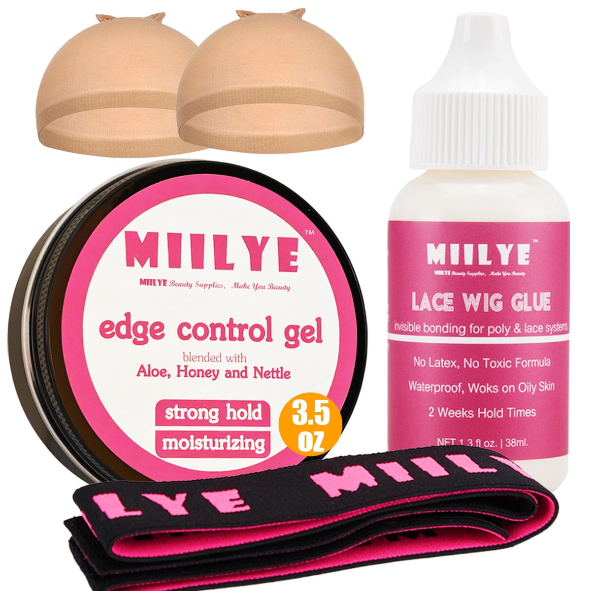 MIILYE Wig Glue for Front Lace Wig+Edge Control Gel, Strong Hold Lace ...