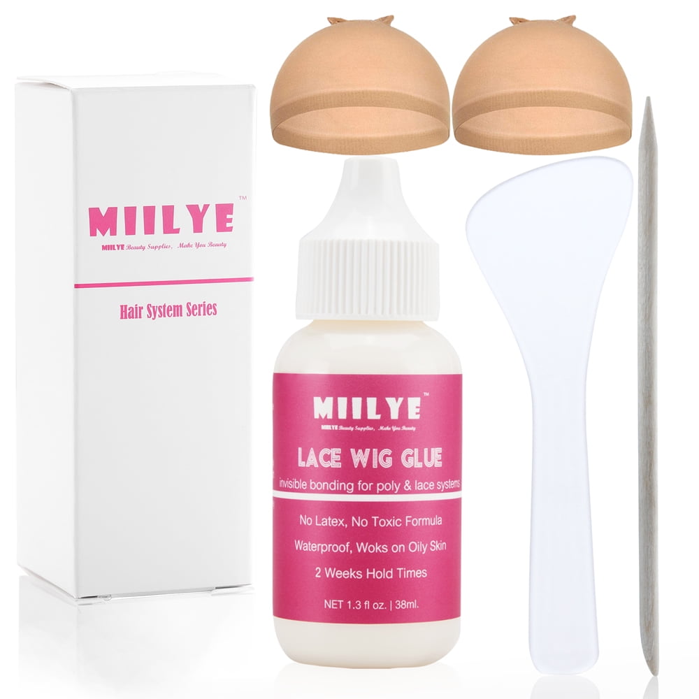 MIILYE Wig Glue for Front Lace Wig 1.3oz with Wig Cap and Application ...