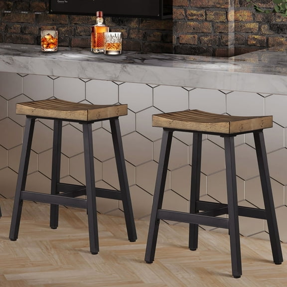 Counter Height Bar Stools, Set of 2, 30" Tall Wooden Barstools for ...