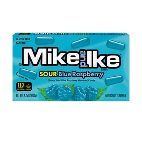 Sour Punch Blue Raspberry Chewy Candy Straws 2 oz Tray Sour Coated ...