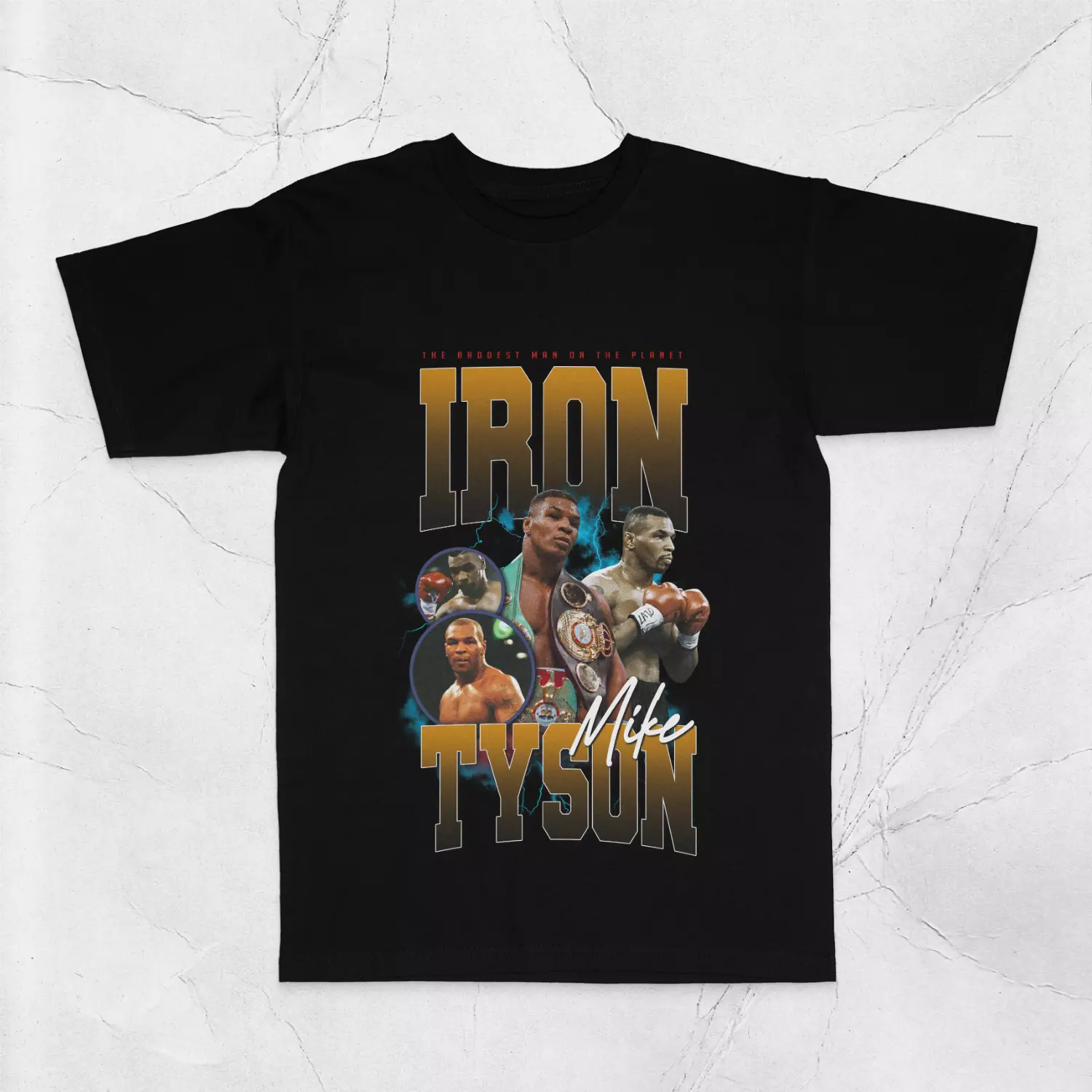 MIKE TYSON T-SHIRT, Mens Boxing Tee Training Top Boxer Iron Mike Tyson ...
